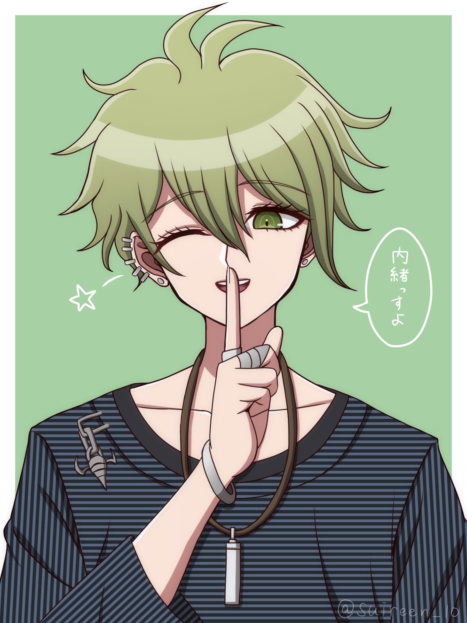 The Big ImageBoard (TBIB) - 1boy :d amami rantaro artist name border ...