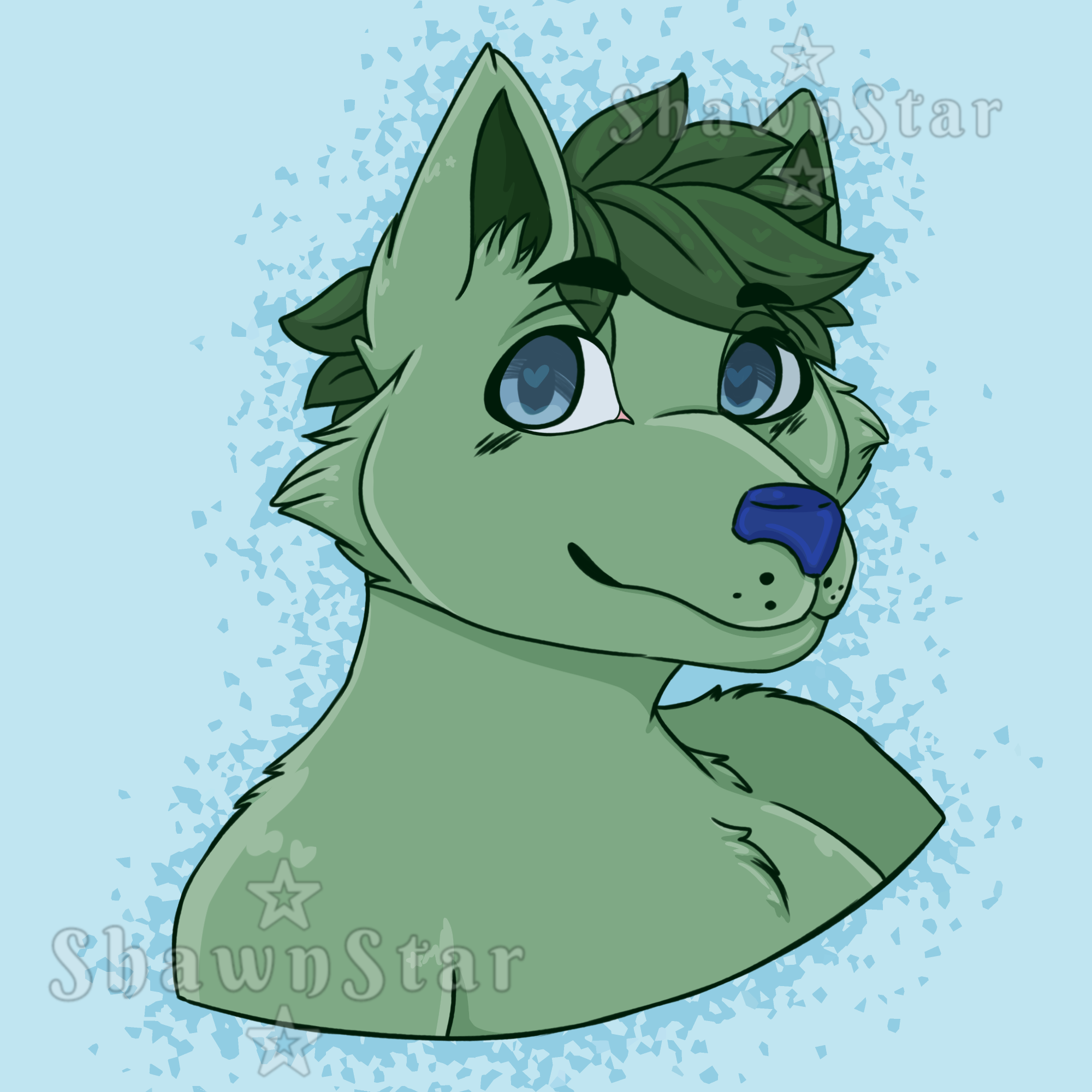 The Big ImageBoard (TBIB) - andromorph anthro blue eyes blue nose canid canine canis cheek tuft ...