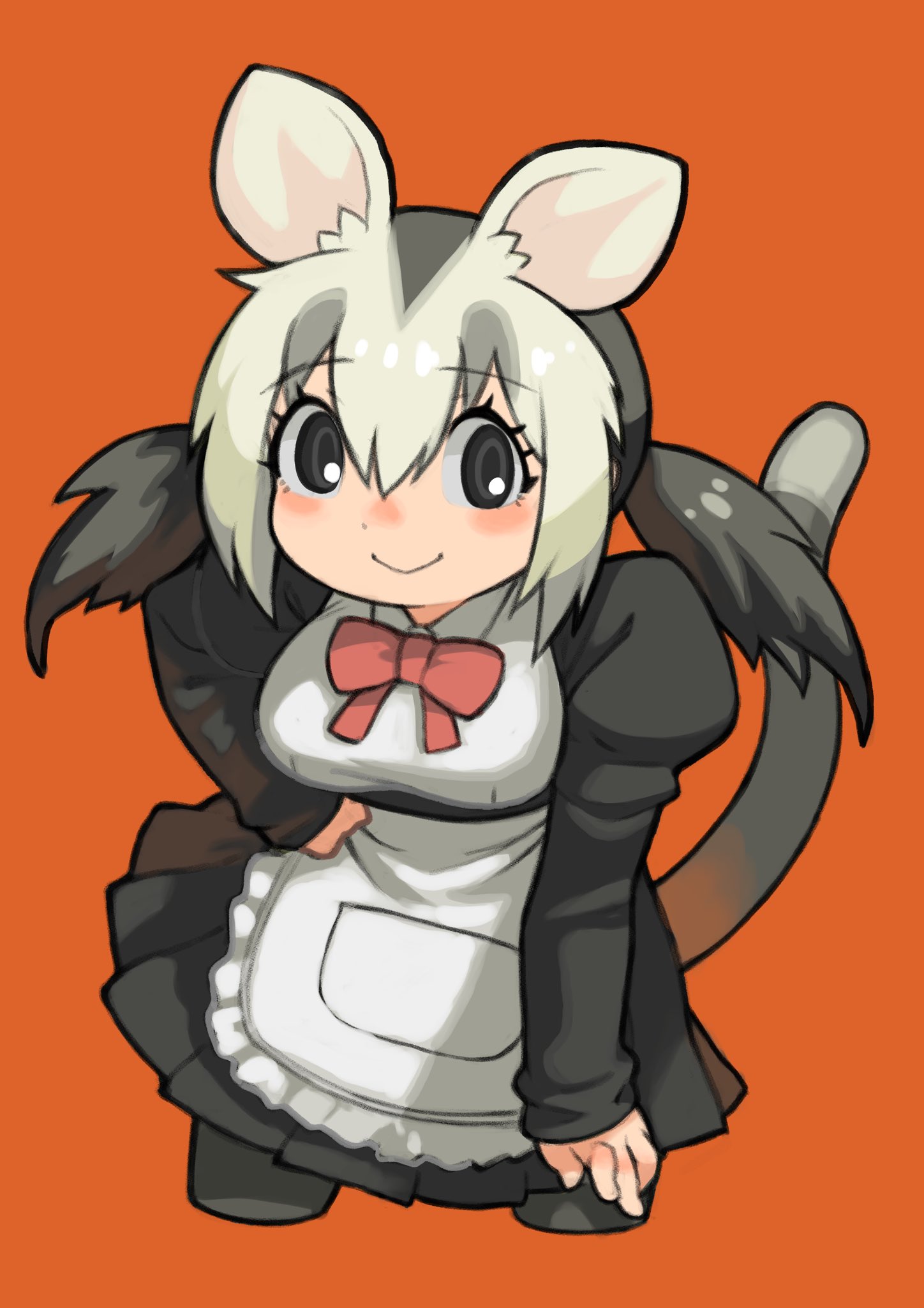 The Big ImageBoard (TBIB) - 1girl animal ears apron black eyes black ...