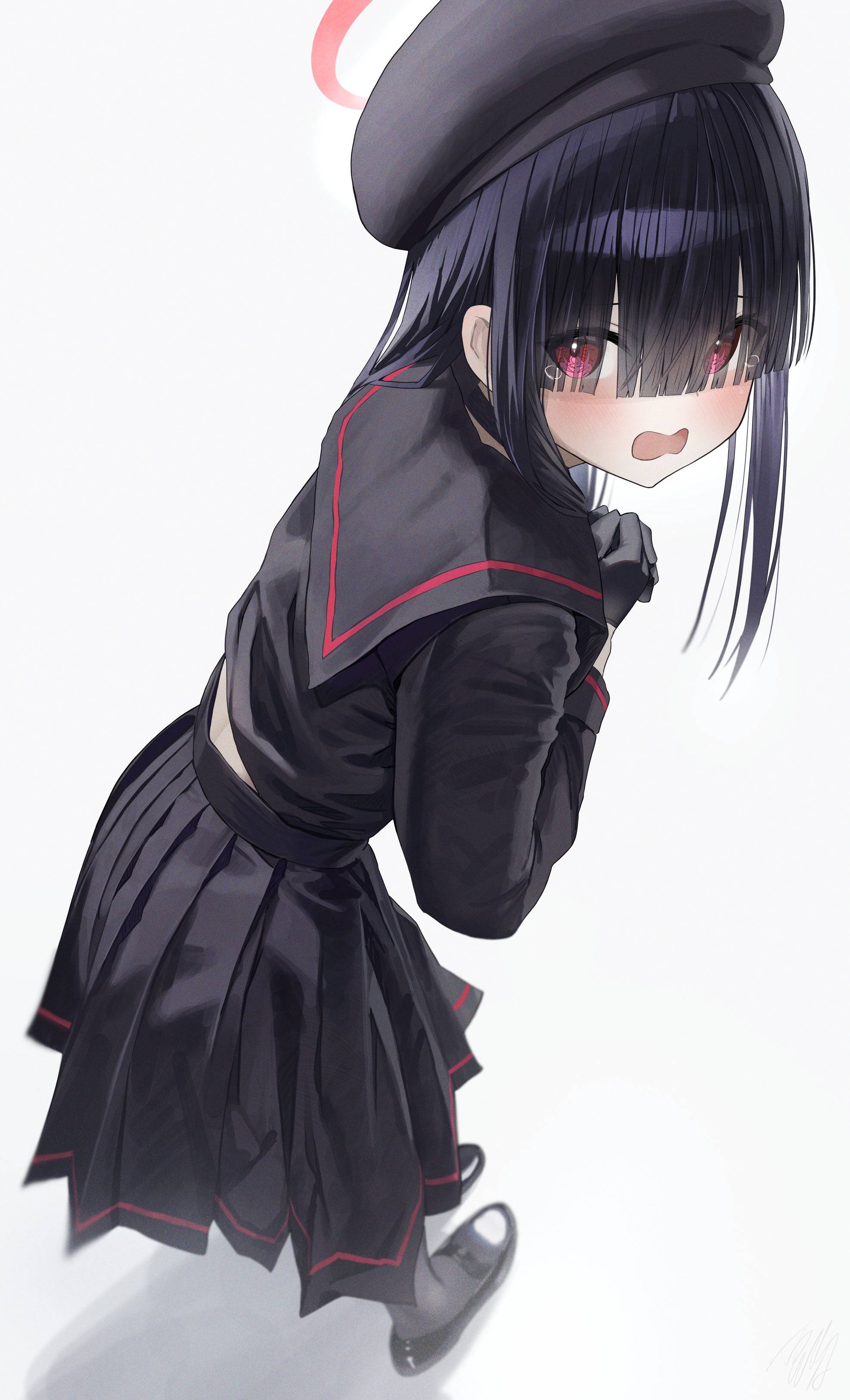 The Big ImageBoard (TBIB) - 1girl absurdres black footwear black gloves black hair black ...