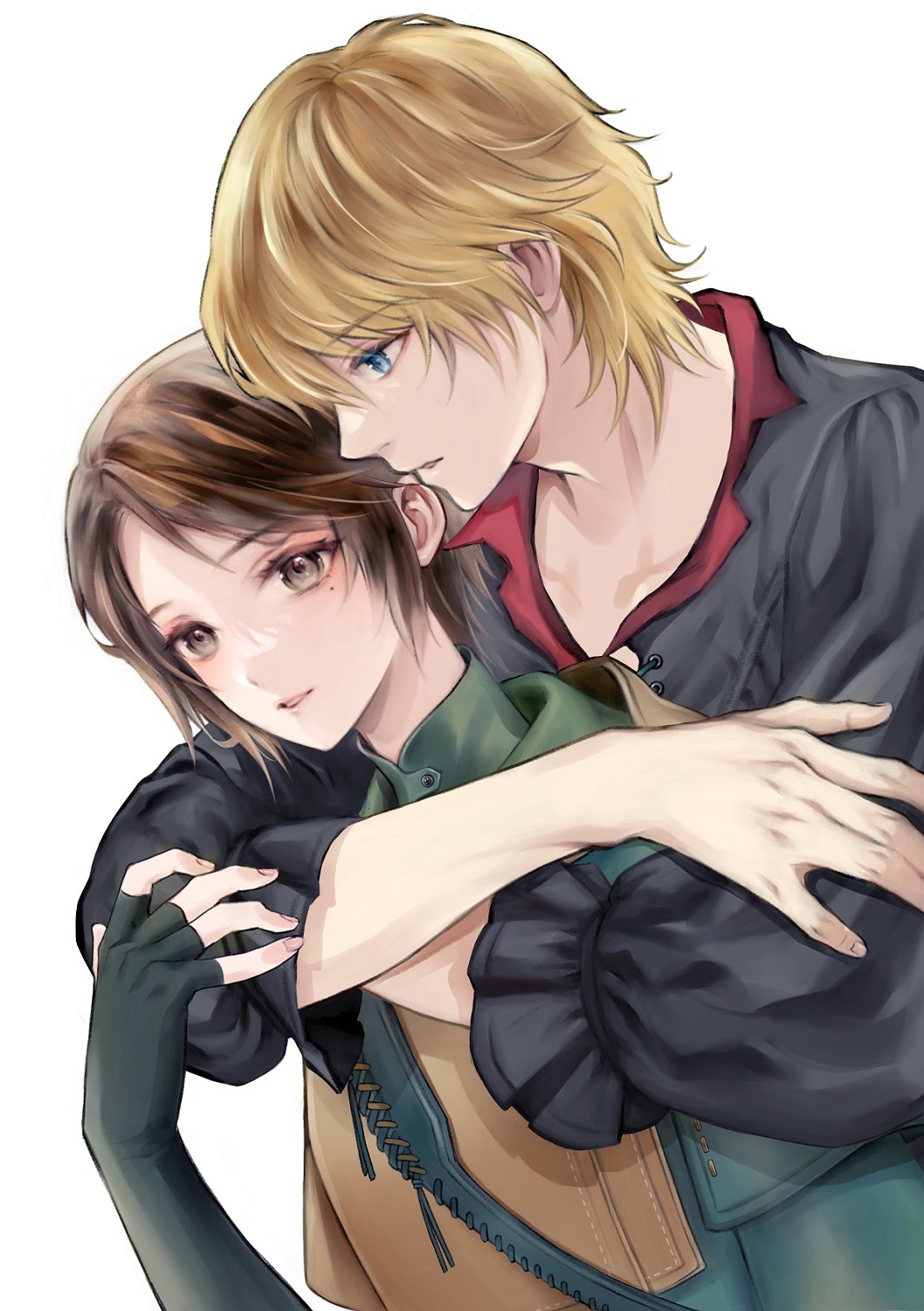 The Big ImageBoard (TBIB) - 1boy 1girl arms around neck black gloves ...