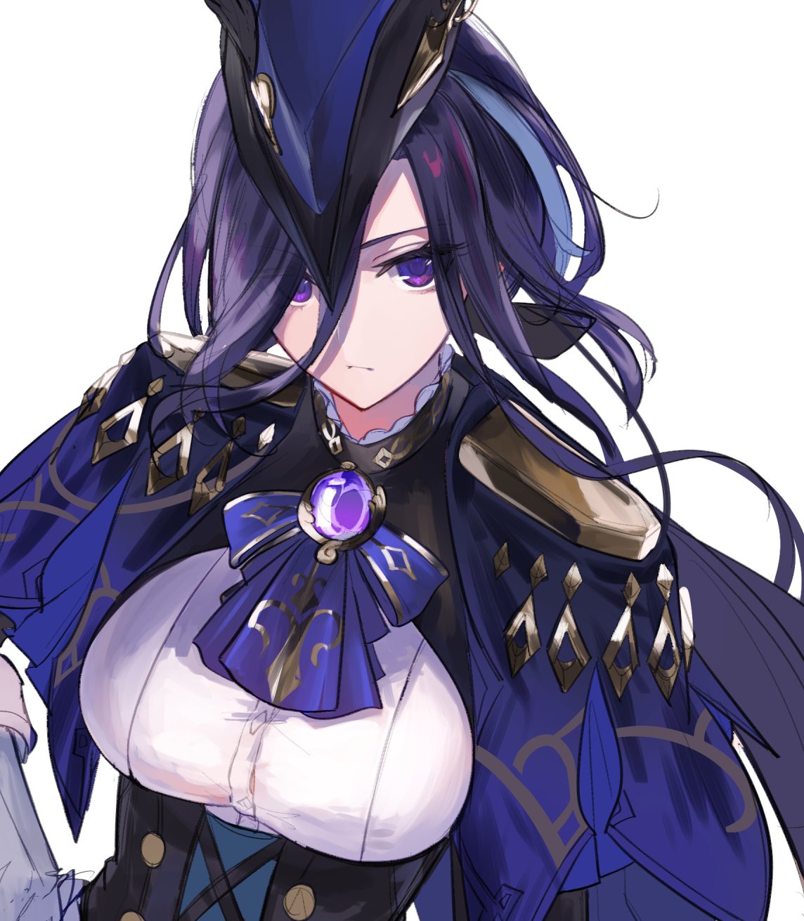 The Big Imageboard Tbib 1girl Blue Capelet Blue Dress Blue Headwear