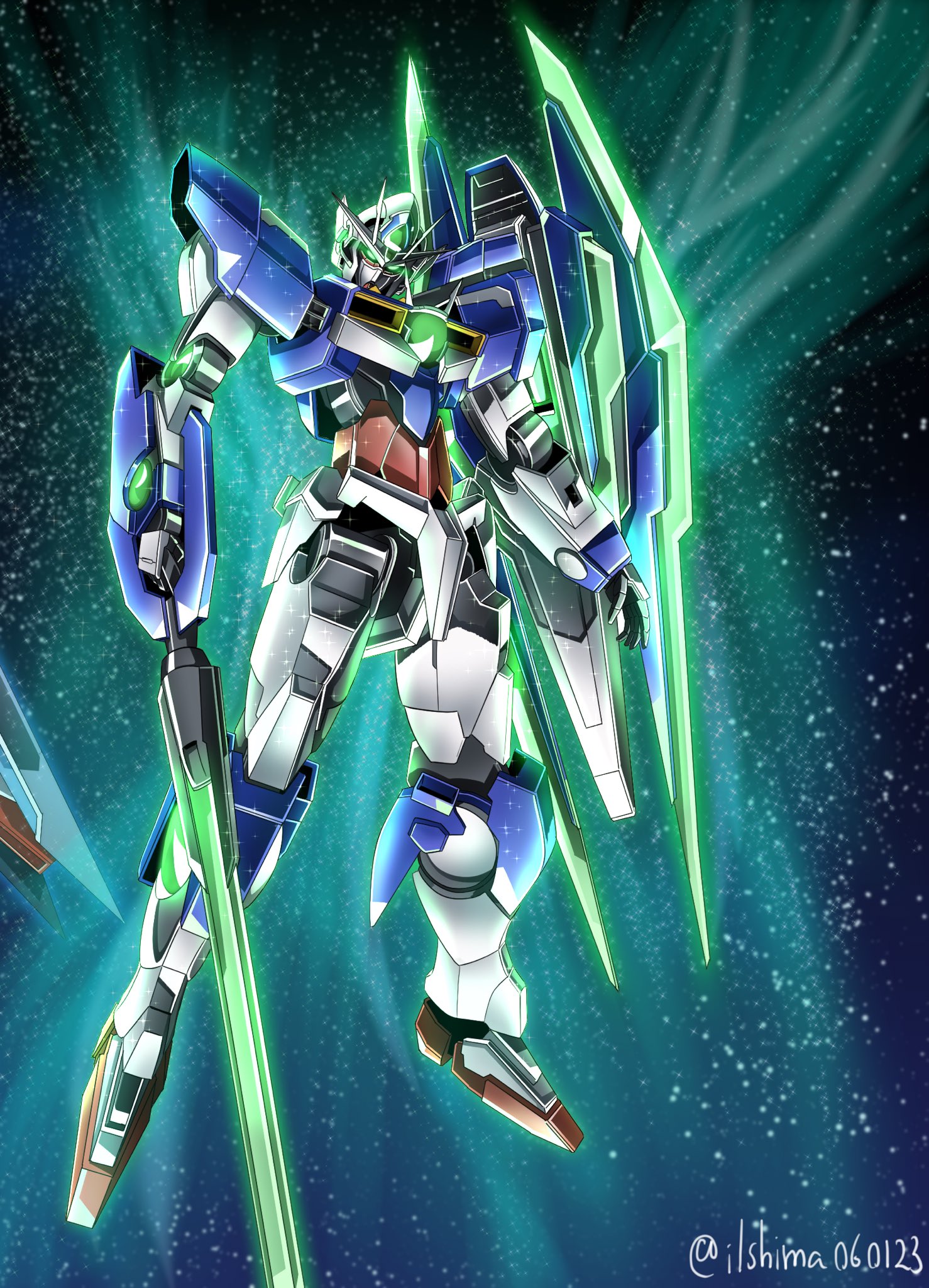 The Big ImageBoard (TBIB) - 00 qan[t] full body glowing glowing eyes green eyes gundam gundam 00 ...
