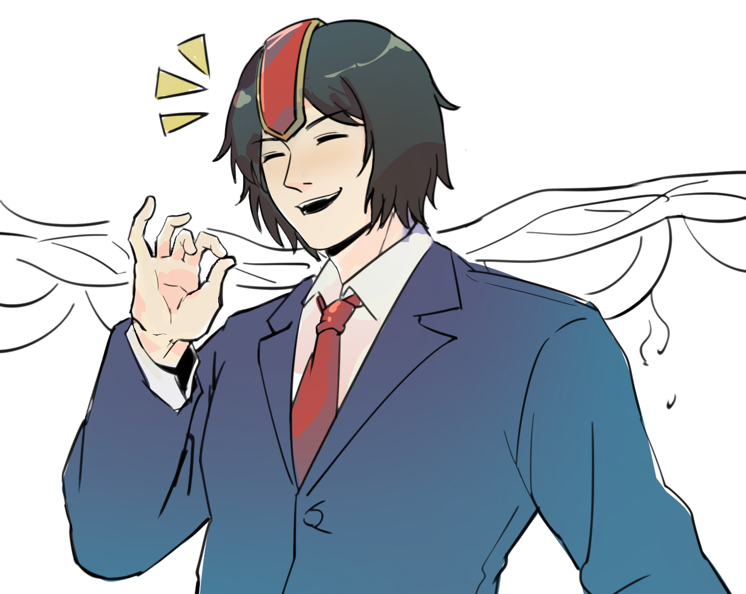 The Big ImageBoard (TBIB) - 1other androgynous black hair blue jacket blue suit chinese ...