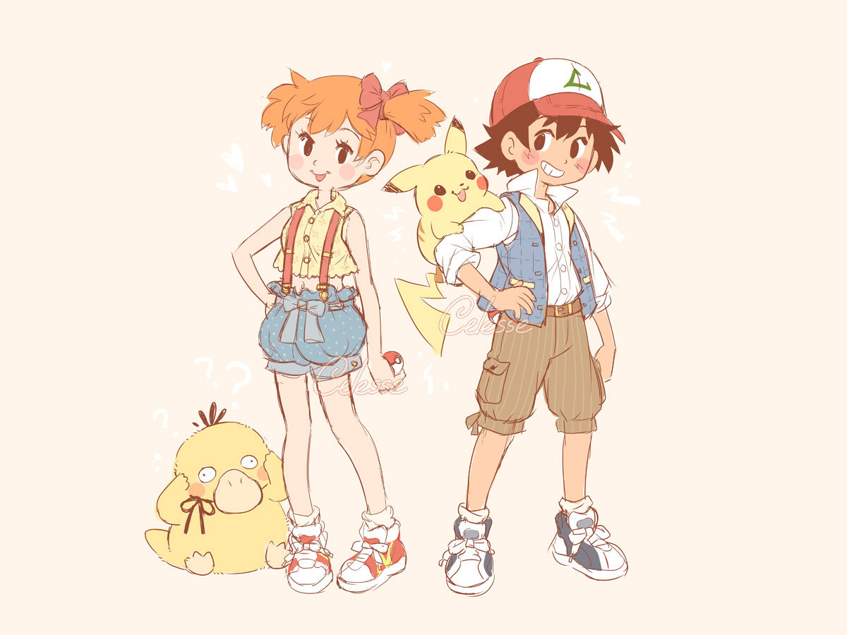 The Big ImageBoard (TBIB) - 1boy 1girl 2others ankle socks ash ketchum ...