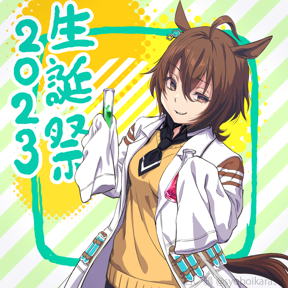 The Big ImageBoard (TBIB) - 1girl 2023 agnes tachyon (umamusume) ahoge animal ears breasts brown ...