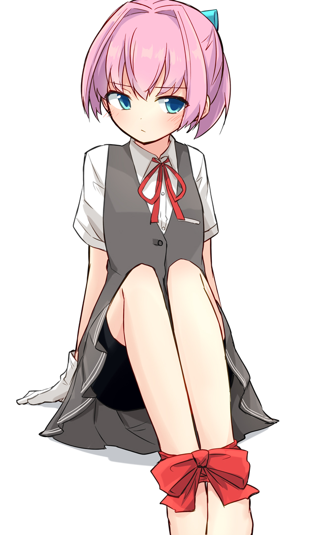 The Big ImageBoard (TBIB) - 1girl bike shorts bike shorts under skirt black shorts blue eyes ...