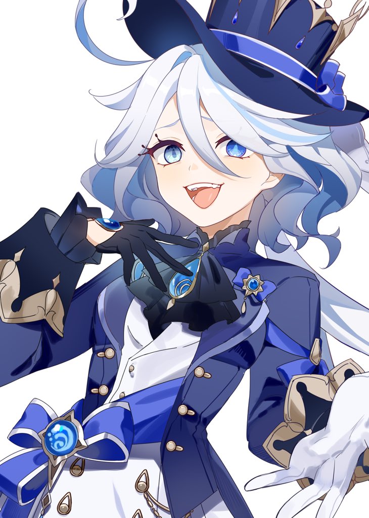 The Big ImageBoard (TBIB) - 1girl ahoge ascot asymmetrical gloves black ascot black gloves blue ...