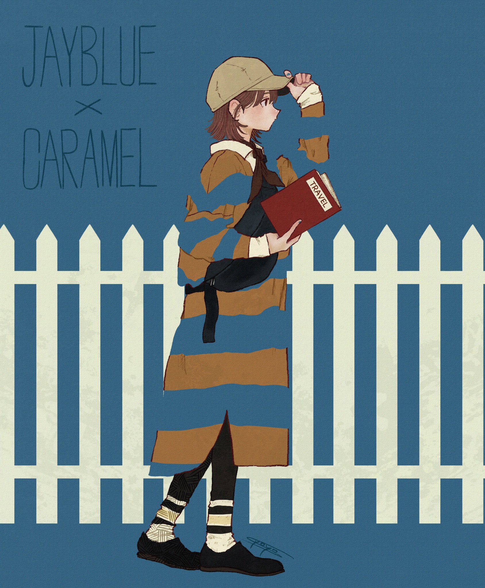 The Big ImageBoard (TBIB) - 1girl arm up bag baseball cap black bag black footwear blending blue ...