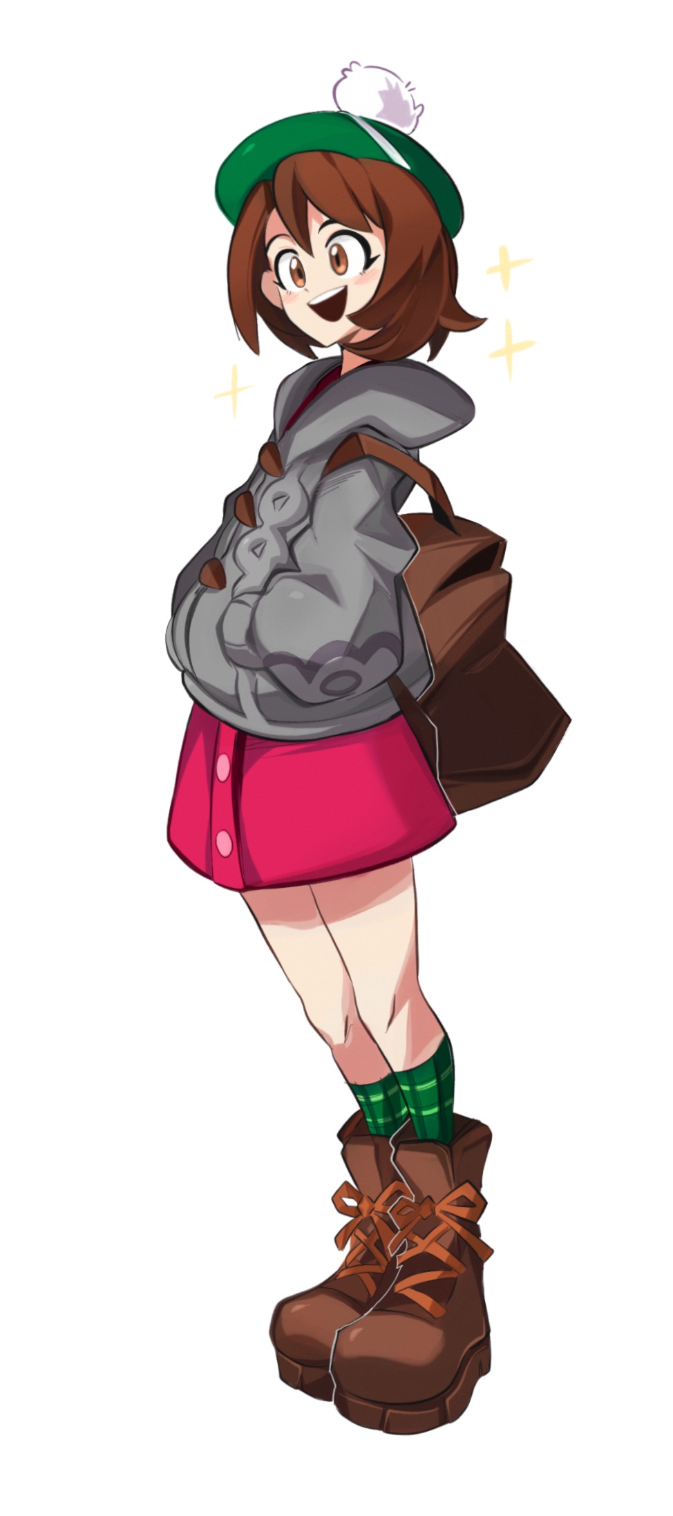 The Big ImageBoard (TBIB) - 1girl :d backpack bag bob cut boots brown ...