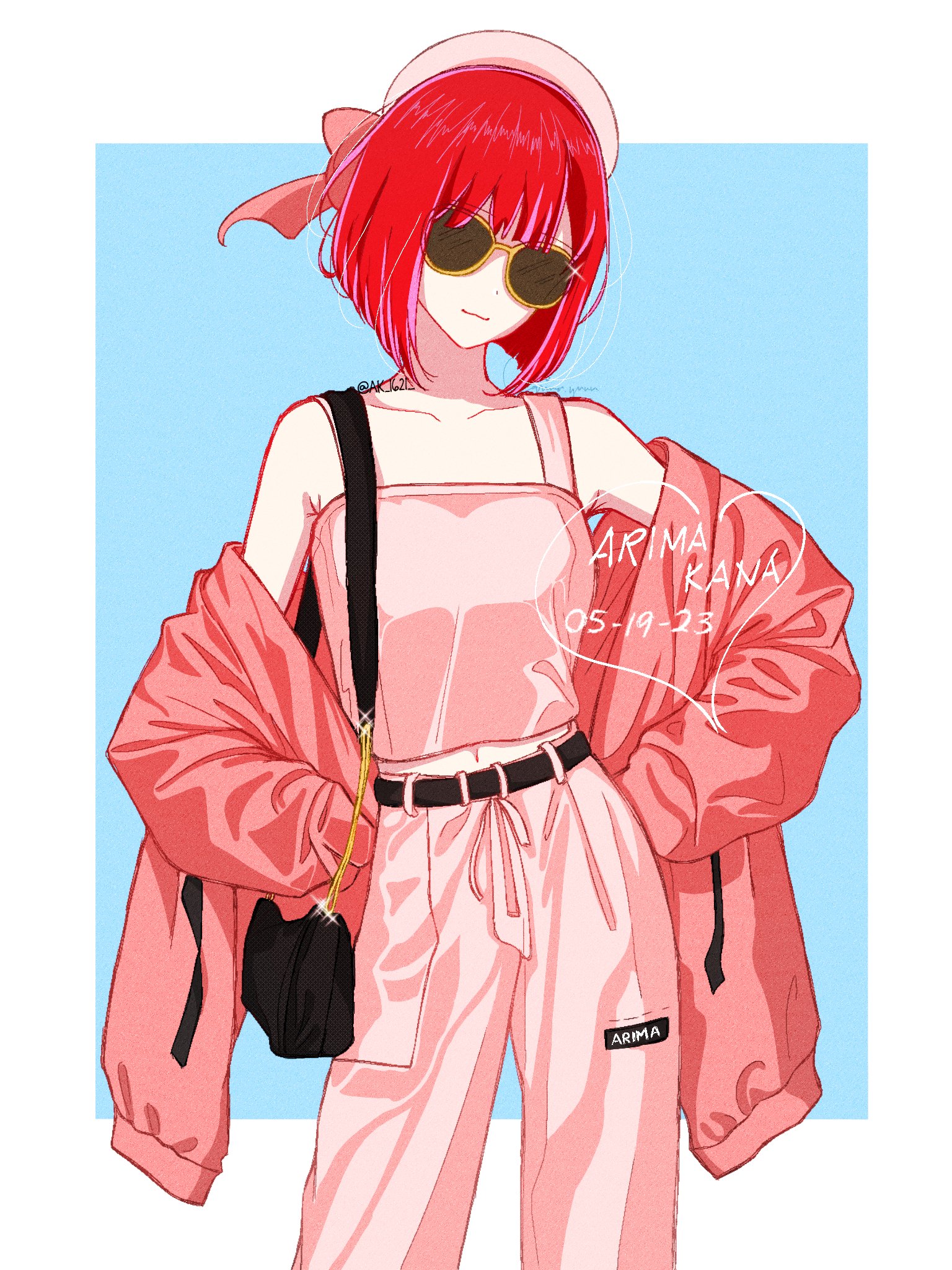 The Big ImageBoard (TBIB) - 1girl ak 1621 arima kana beret blue background bob cut closed mouth ...