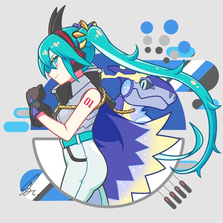 The Big ImageBoard (TBIB) - 1girl aqua eyes aqua hair arm tattoo ass ...