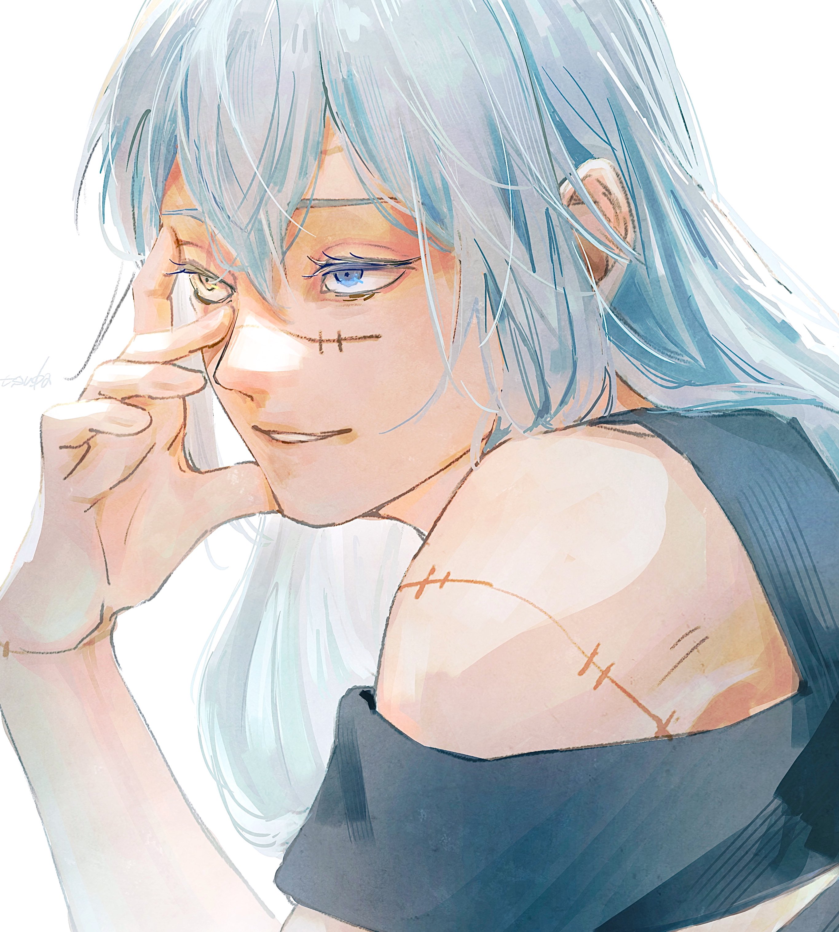 The Big ImageBoard (TBIB) - 1boy 28cg absurdres black shirt blue eyes ...