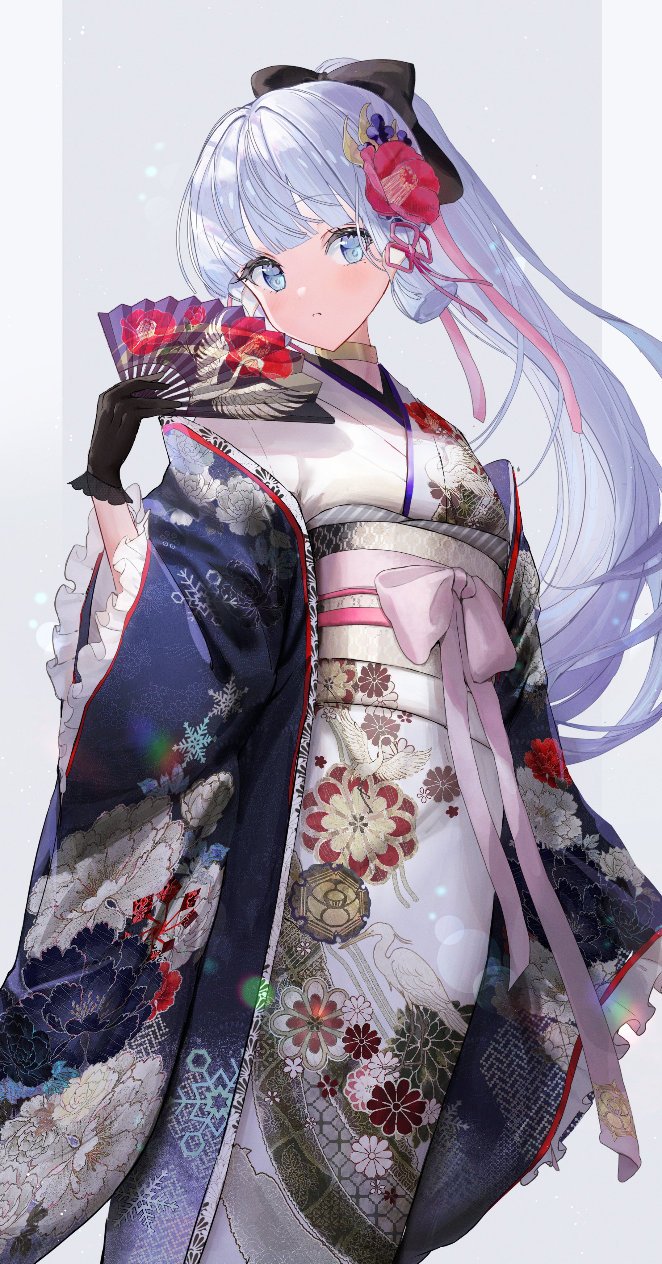 The Big ImageBoard (TBIB) - 00nanona 1girl absurdres animal print bird print black bow black ...