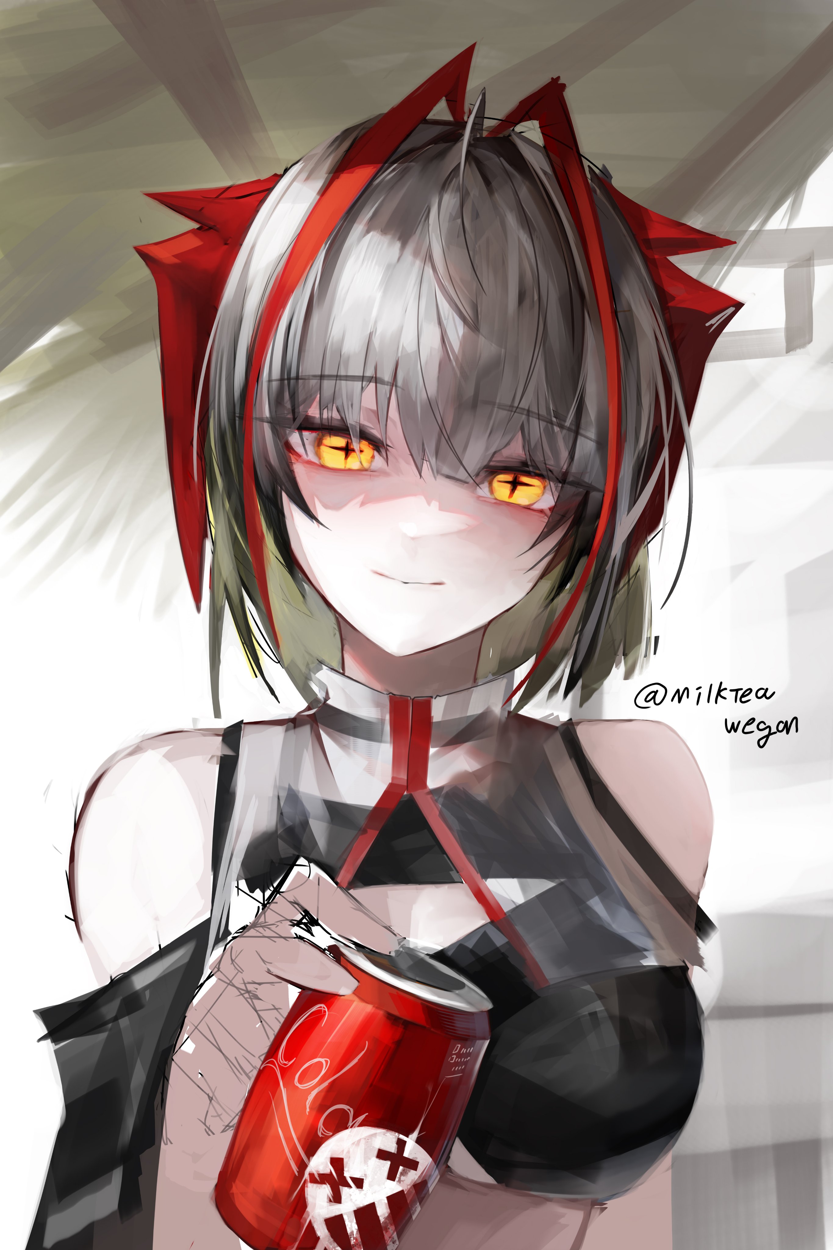 The Big Imageboard Tbib 1girl Absurdres Arknights Bare Shoulders