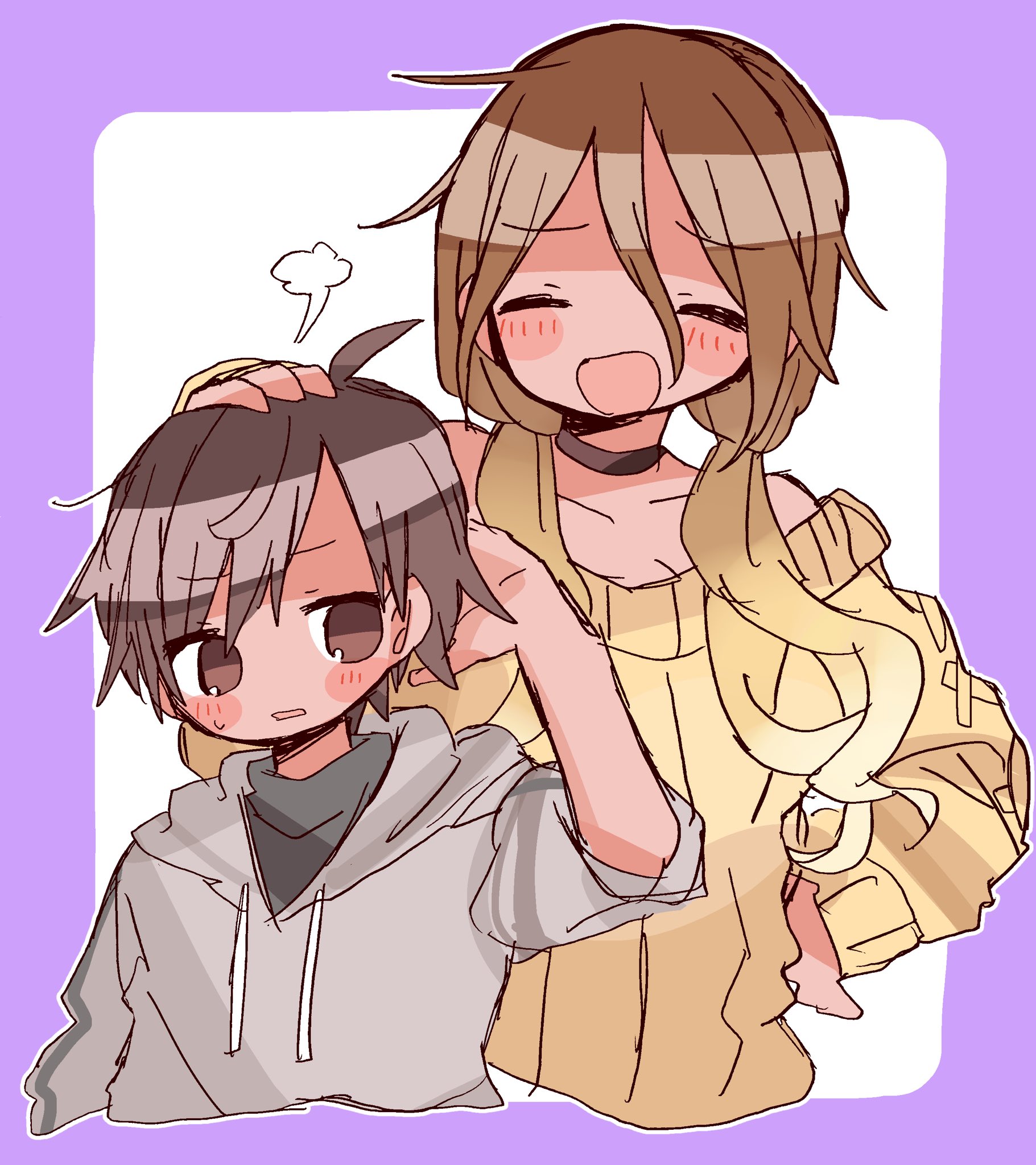 The Big ImageBoard (TBIB) - 1boy 1girl blonde hair brother and sister brown eyes brown hair ...