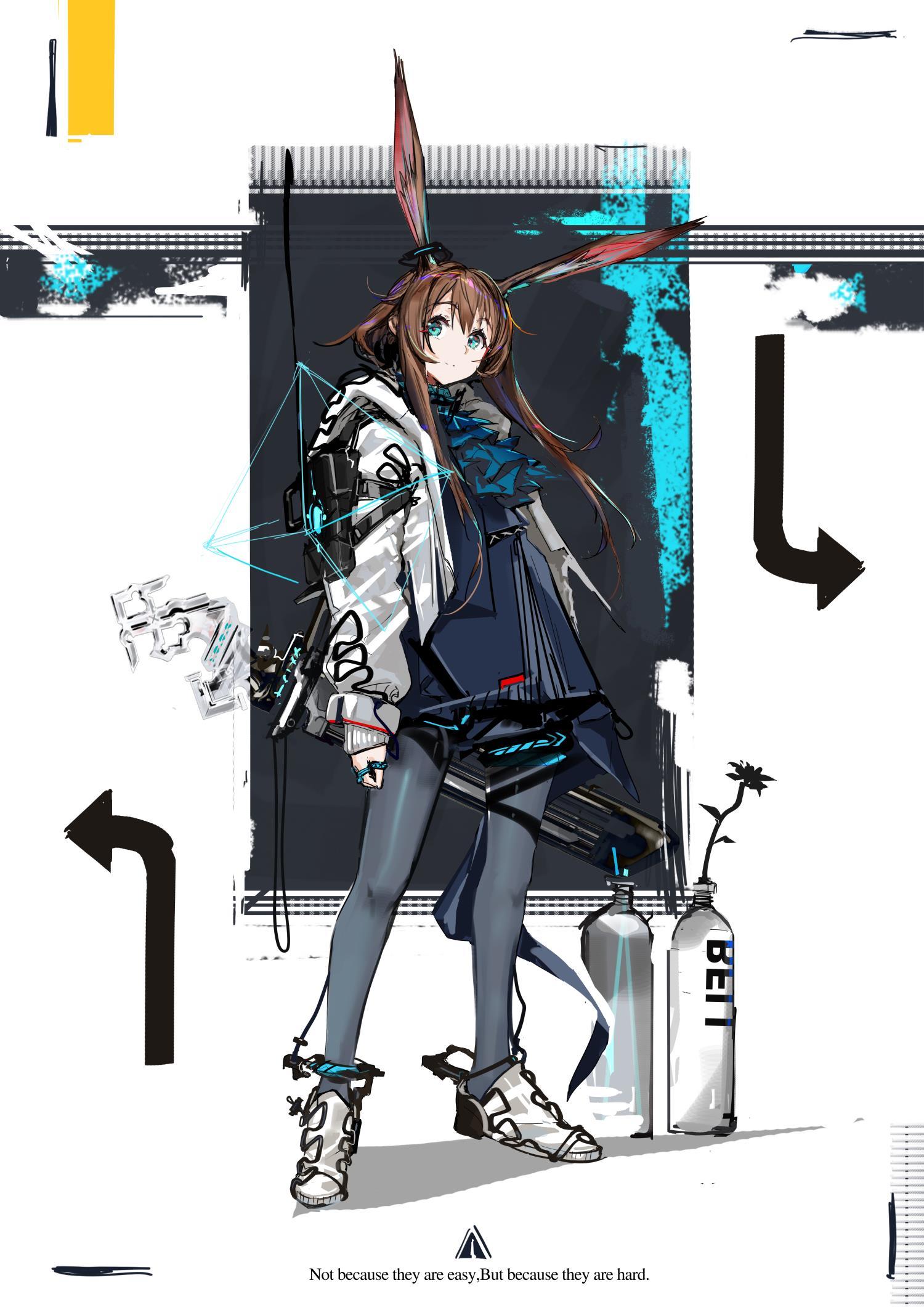 The Big ImageBoard (TBIB) - 1girl amiya (arknights) animal ears arknights blue eyes brown hair ...