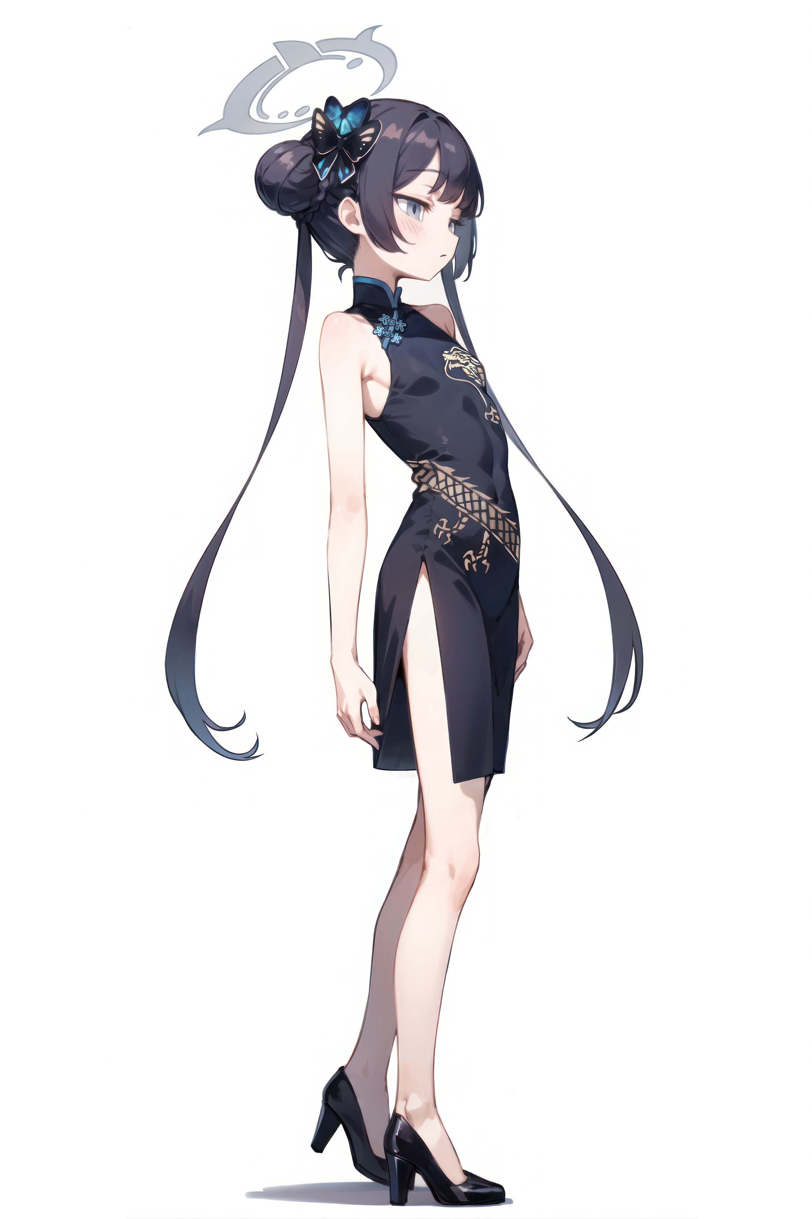 The Big ImageBoard (TBIB) - 1girl absurdres black dress black footwear black hair blue archive ...