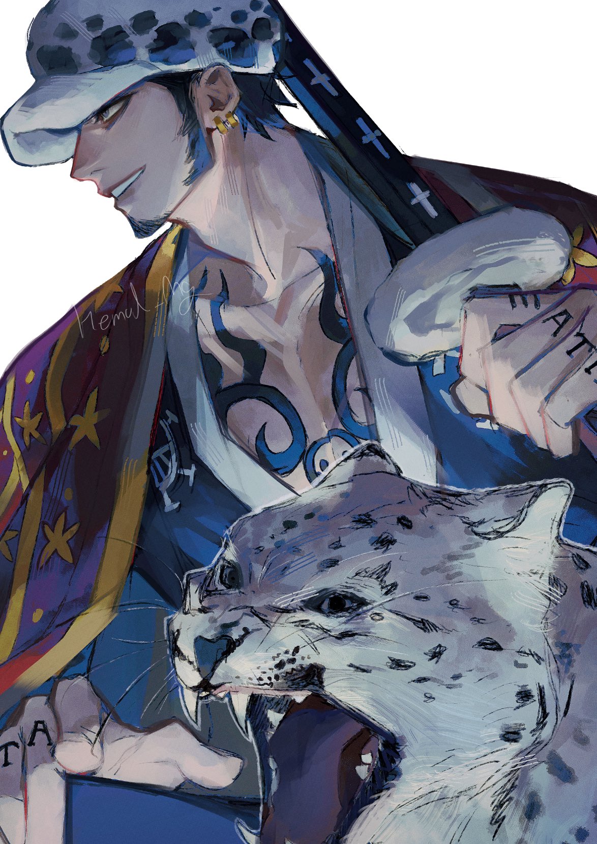 The Big ImageBoard (TBIB) - 1boy animal black hair black kimono chest ...