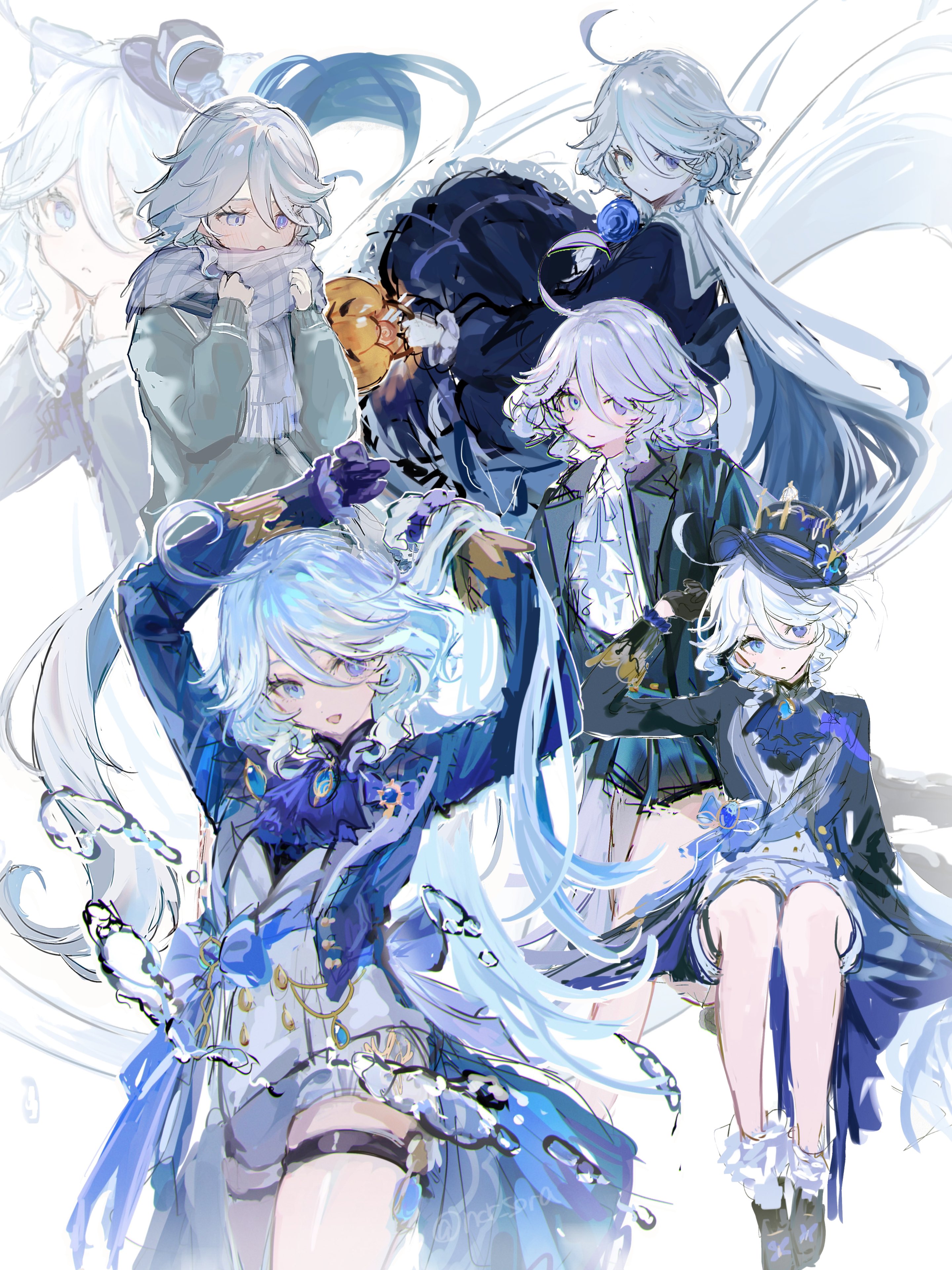 The Big ImageBoard (TBIB) - 1girl absurdres ahoge alternate costume arms up ascot black gloves ...