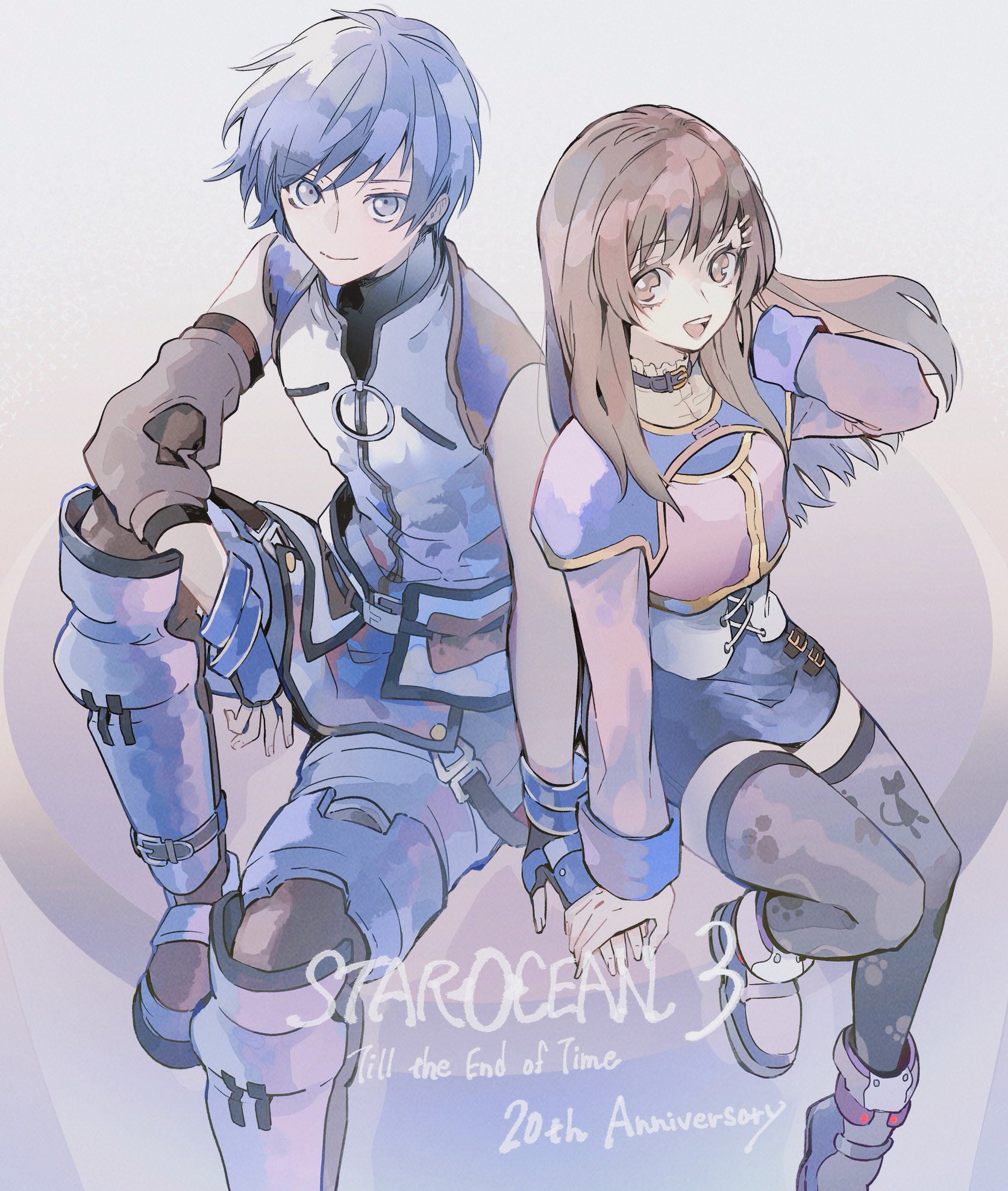 The Big ImageBoard (TBIB) - 1boy 1girl black thighhighs blue eyes blue hair brown hair ...