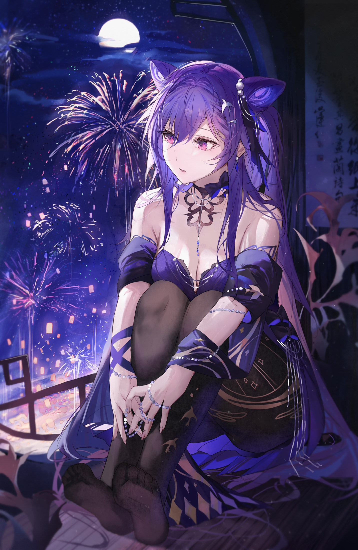 The Big Imageboard Tbib 1girl Bare Shoulders Barefoot Black