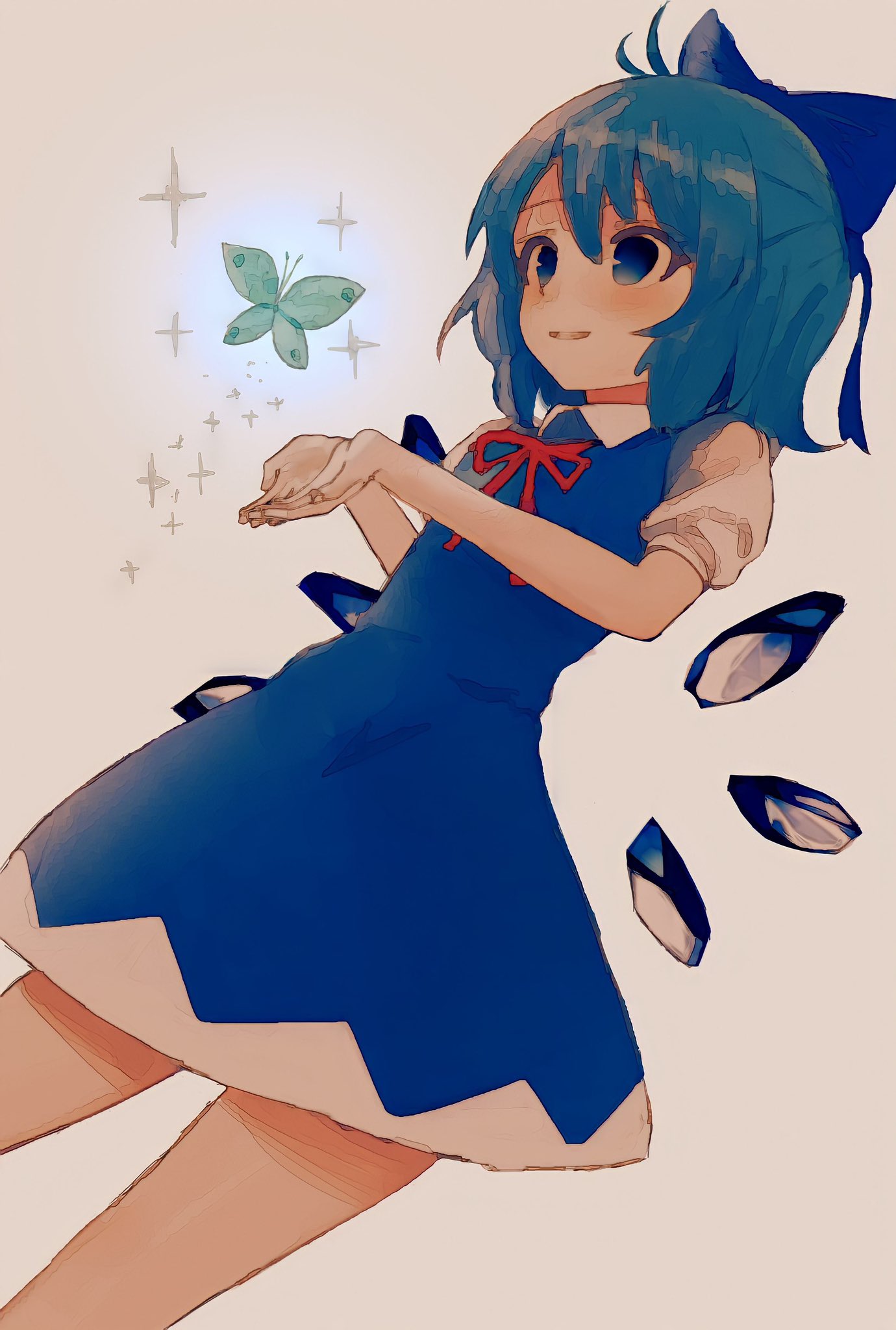 The Big ImageBoard (TBIB) - 1girl ai-assisted blue bow blue dress blue eyes blue hair bow bug ...