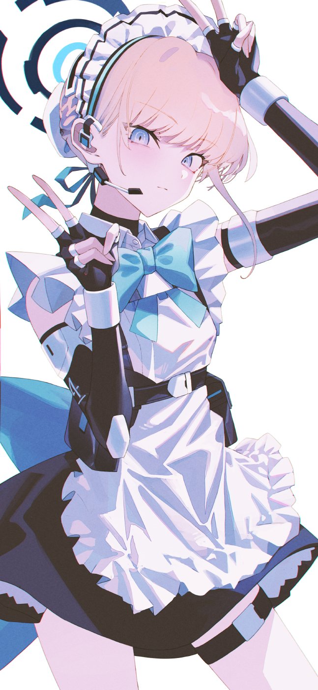 The Big ImageBoard (TBIB) - 1girl apron asymmetrical sidelocks bangs black dress blonde hair ...