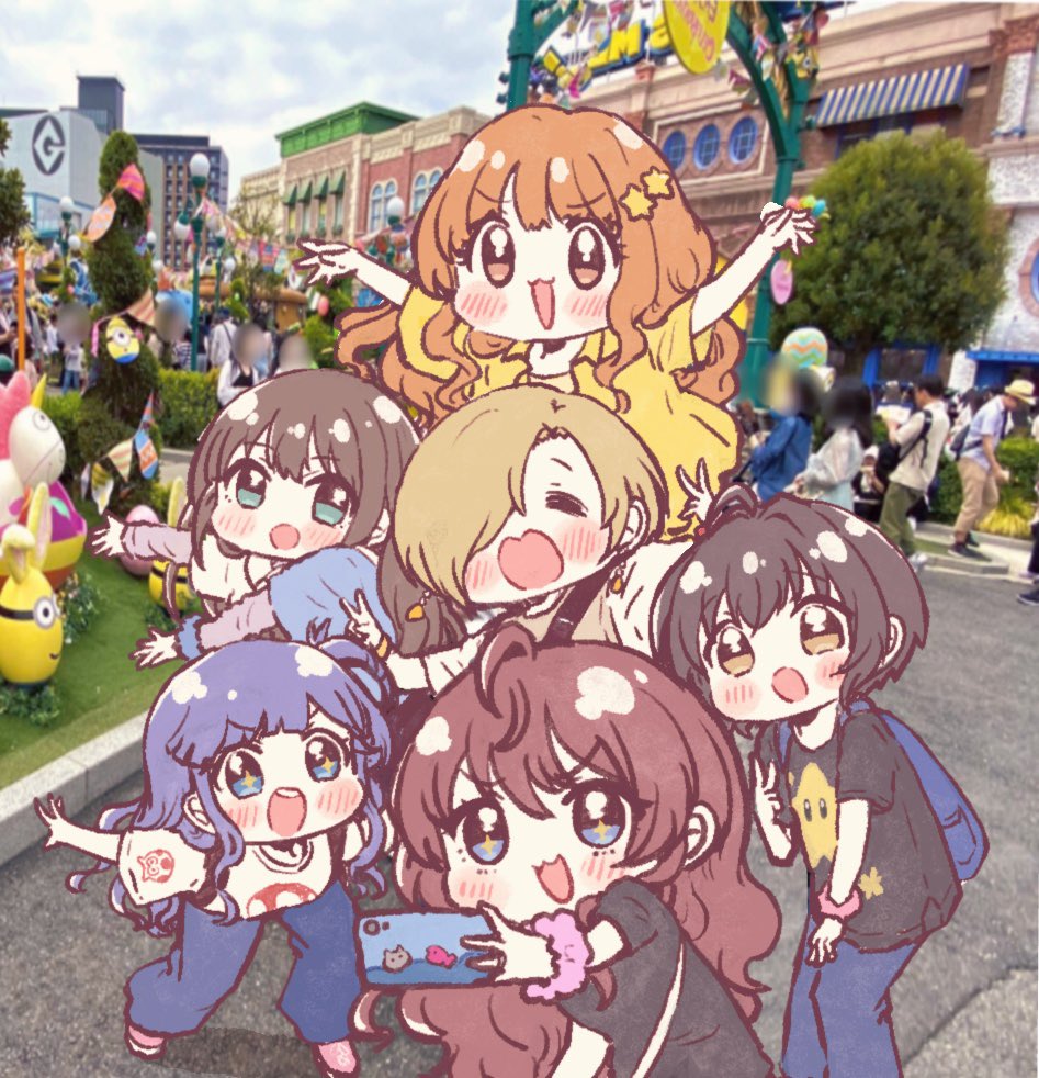 The Big ImageBoard (TBIB) - 6+girls asari nanami blush censored holding holding phone ichinose ...