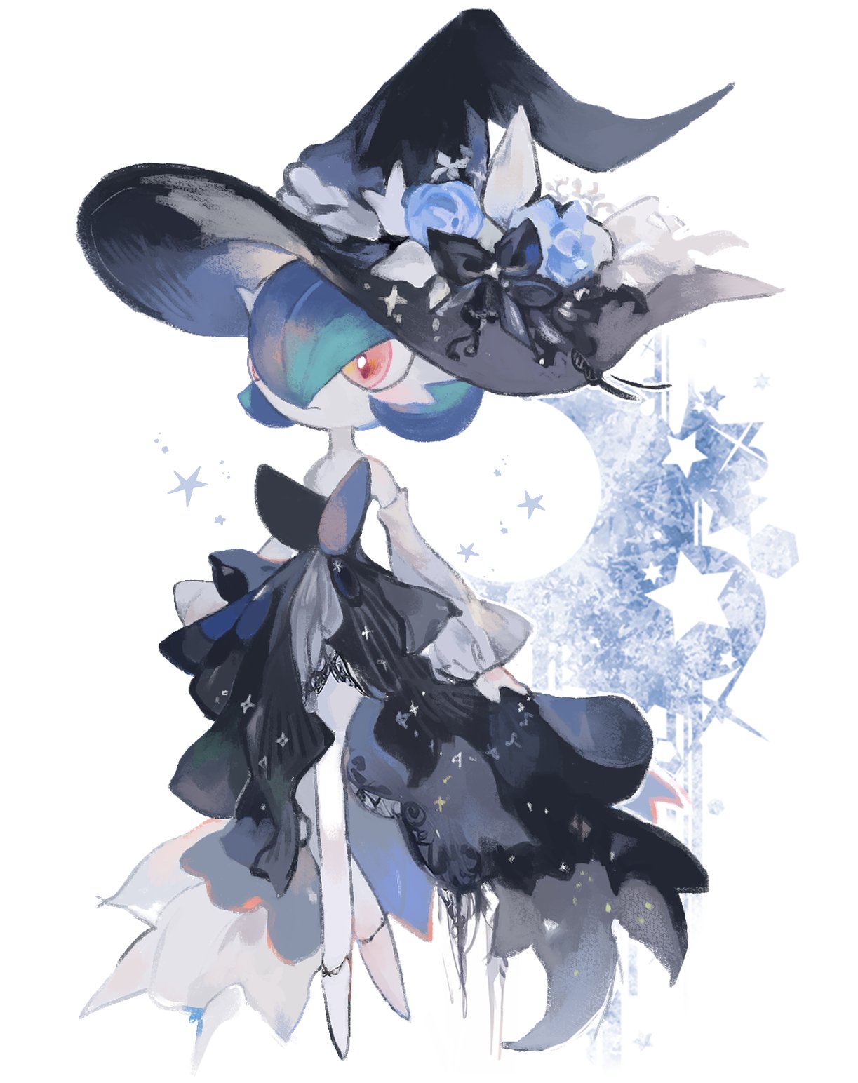 The Big ImageBoard (TBIB) - black bow black dress black hat bow colored skin detached sleeves ...