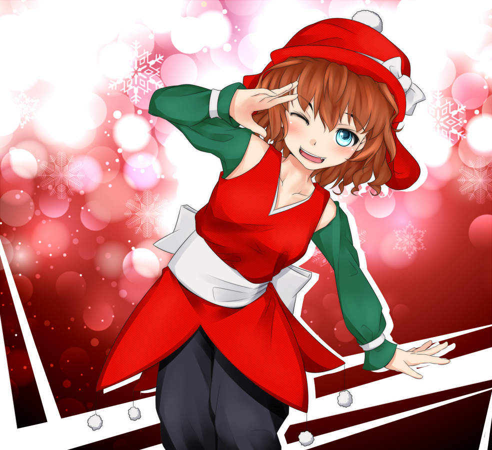 The Big ImageBoard (TBIB) - 1girl belt black pants blue eyes blush bow ...