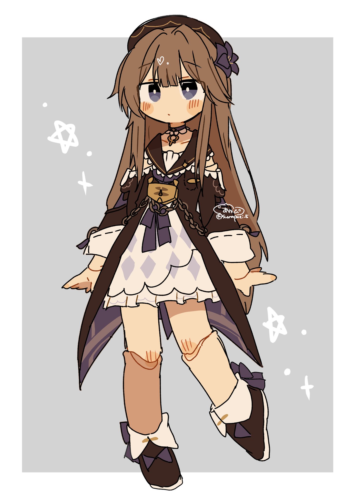 The Big ImageBoard (TBIB) - 1girl beret blush brown hair chibi doll ...