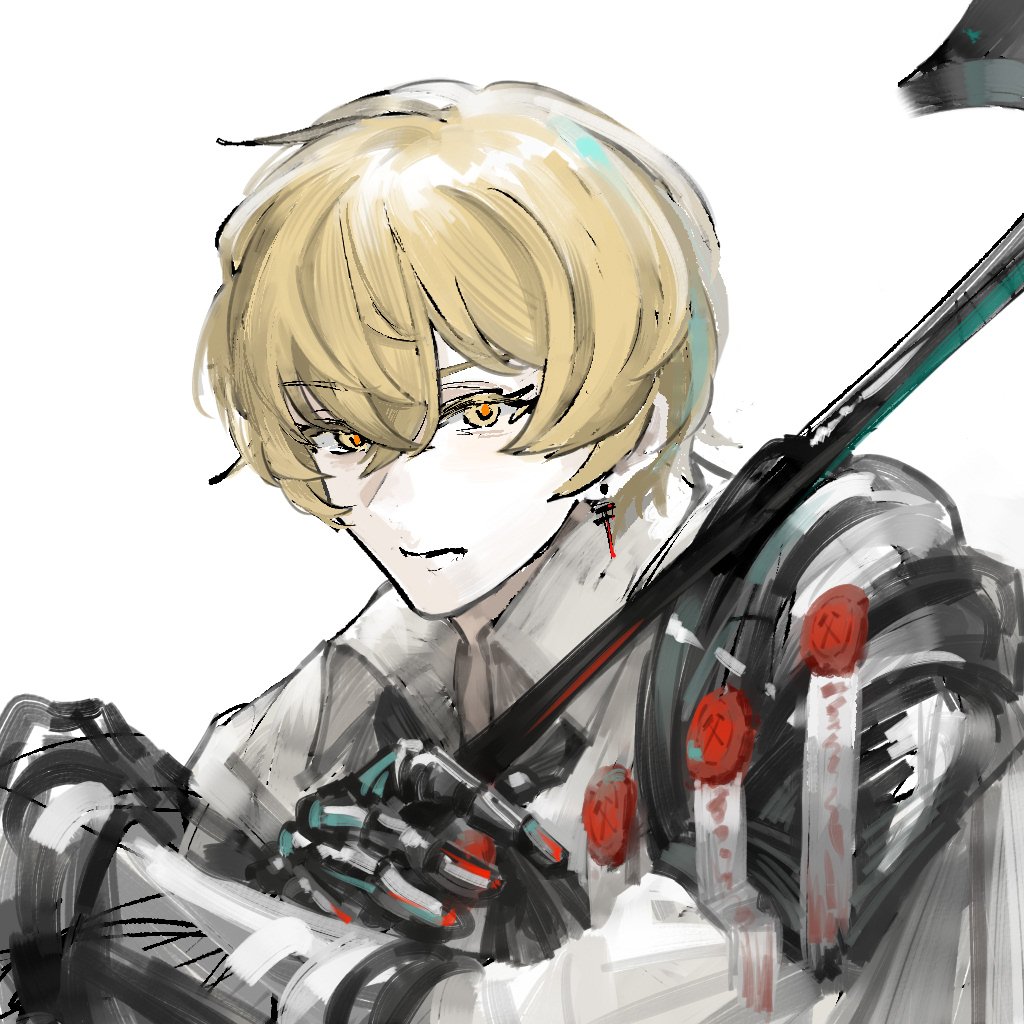 The Big ImageBoard (TBIB) - 1boy armor axe blonde hair collared shirt ...