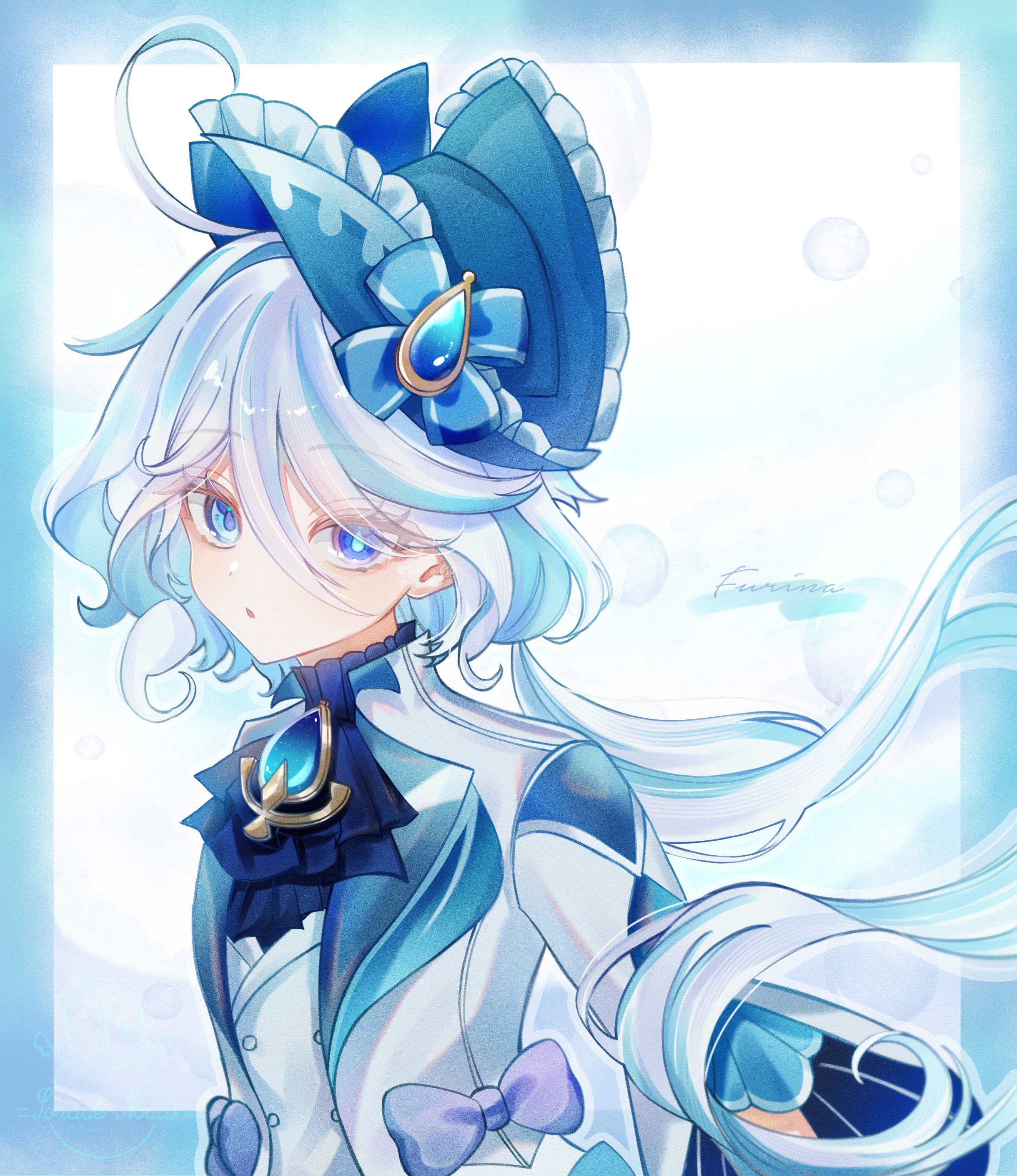 The Big ImageBoard (TBIB) - 1girl absurdres ahoge ascot blue ascot blue brooch blue eyes blue ...