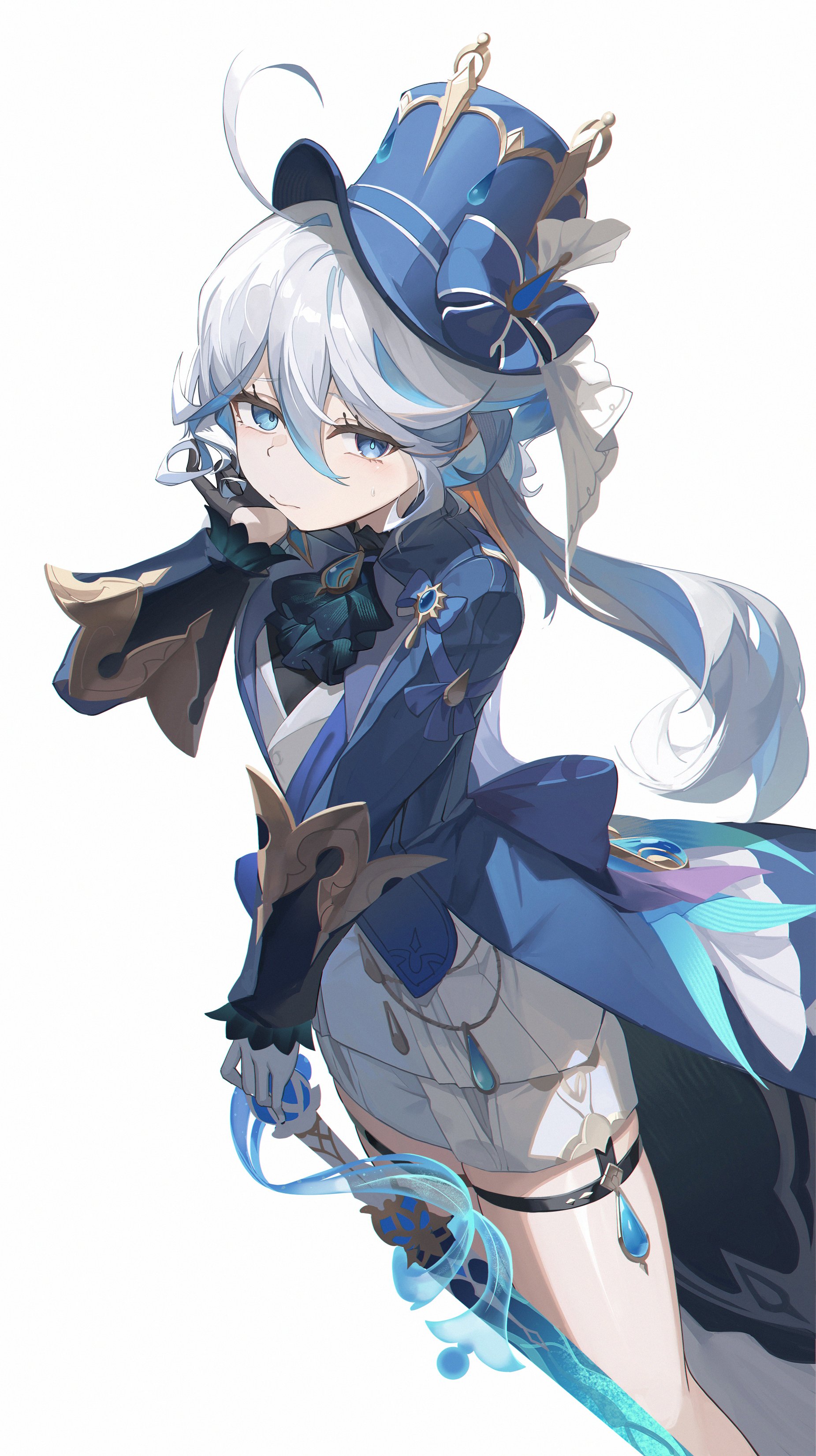 The Big ImageBoard (TBIB) - 1girl absurdres ahoge ascot asymmetrical gloves black ascot black ...