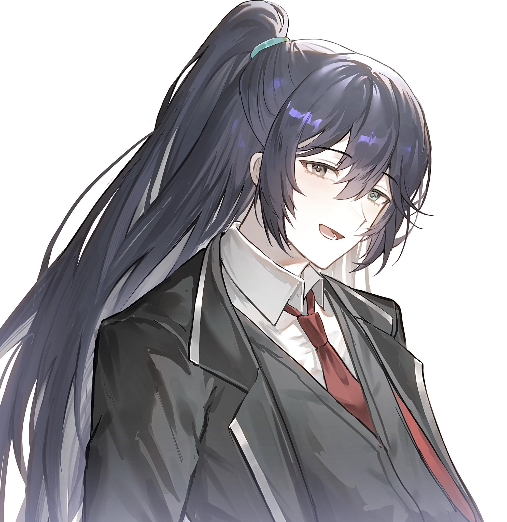 The Big ImageBoard (TBIB) - 1boy aqua eyes black coat black eyes black hair black vest bonno ...