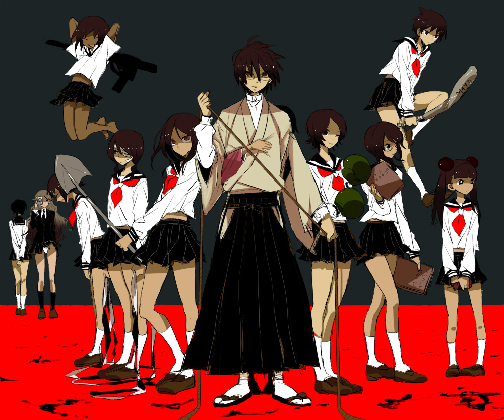 The Big ImageBoard (TBIB) - 1boy 6+girls bandages baseball bat book ...