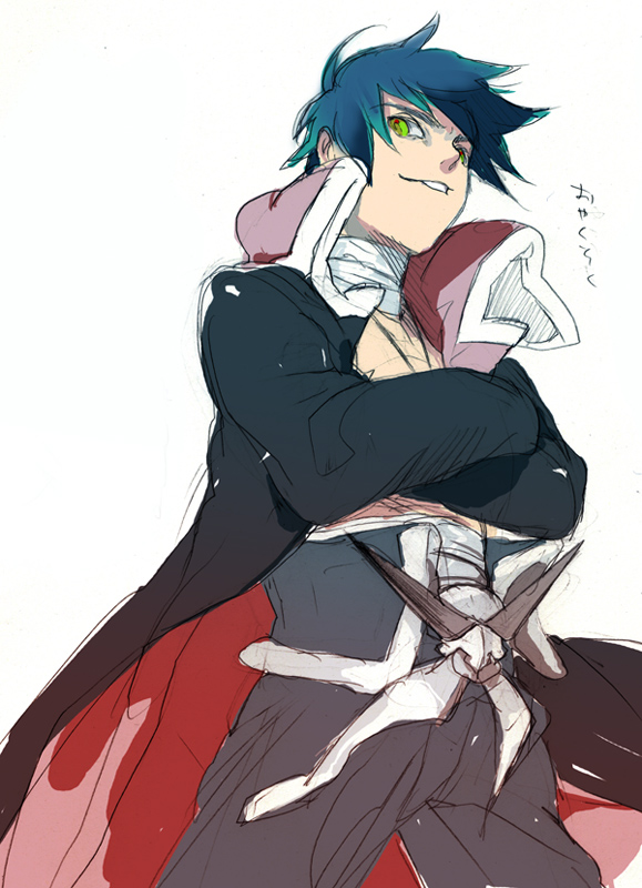 The Big ImageBoard (TBIB) - 1boy blue hair coat crossed arms garlock ...