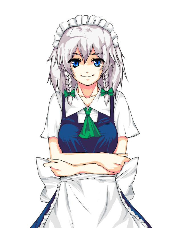 The Big ImageBoard (TBIB) - blue eyes braid izayoi sakuya kuze looking ...