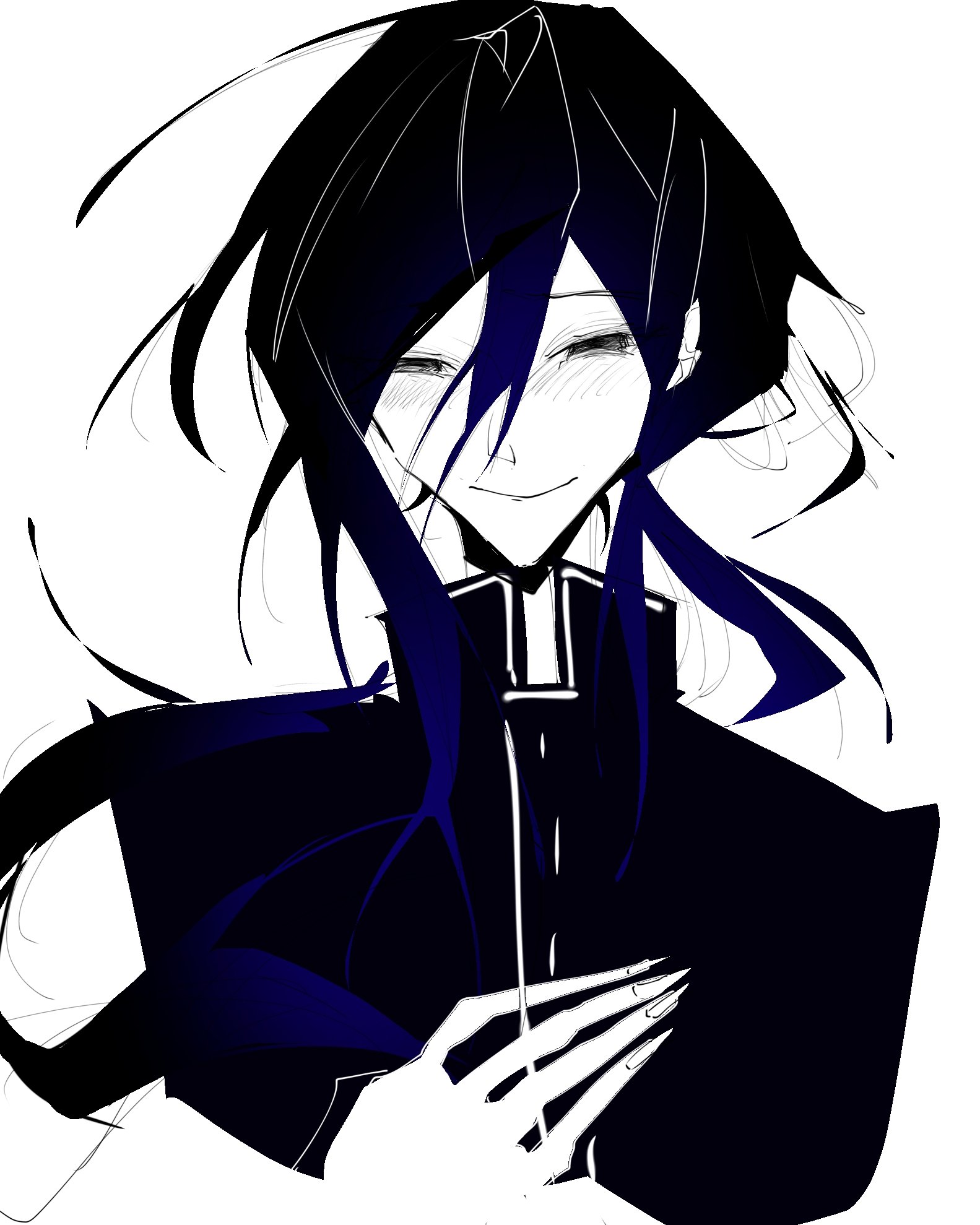 The Big ImageBoard (TBIB) - black eyes black jacket evil smile hands up ...