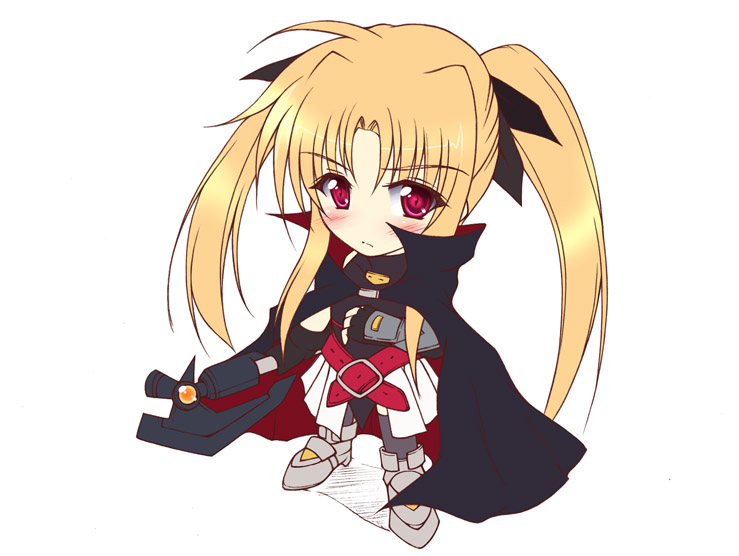 The Big Imageboard Tbib Blonde Hair Chibi Fate Testarossa Long Hair