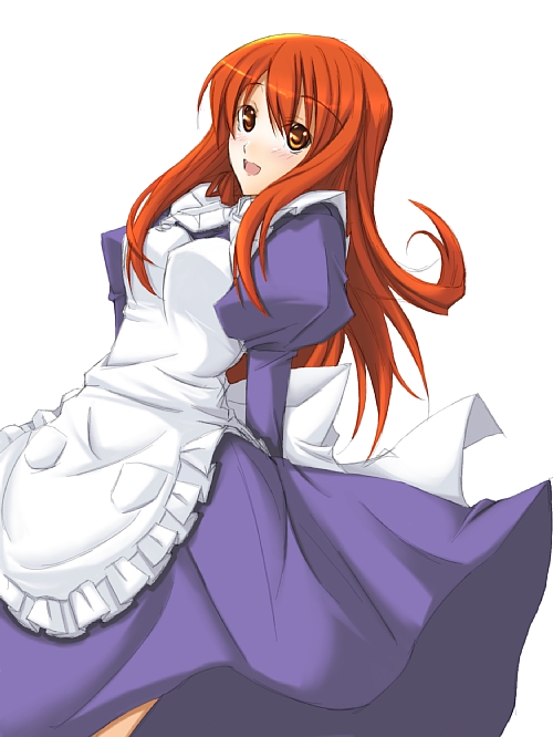 The Big ImageBoard (TBIB) - 1girl :d apron arms behind back asahina mikuru curly hair frills ...