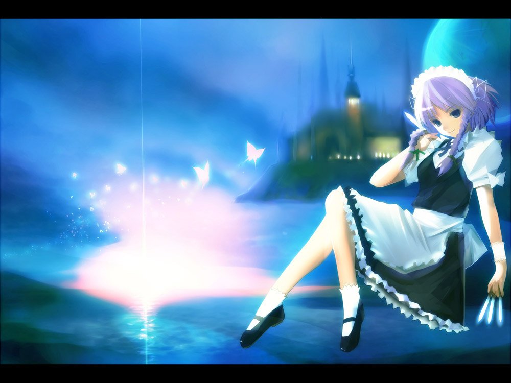 The Big ImageBoard (TBIB) - braid izayoi sakuya maid short hair silver ...