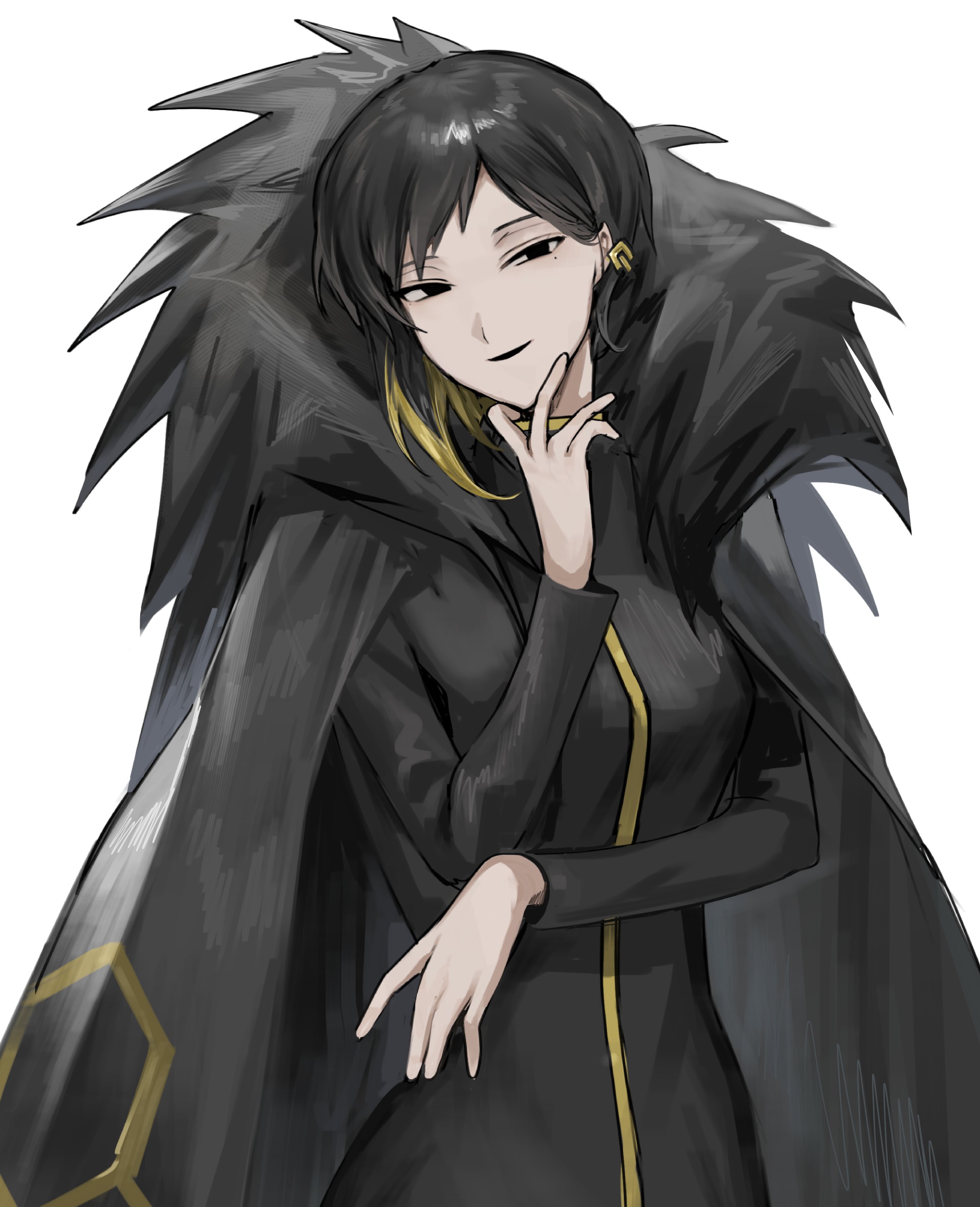 The Big ImageBoard (TBIB) - 1girl absurdres binah (project moon) black cape black dress black ...