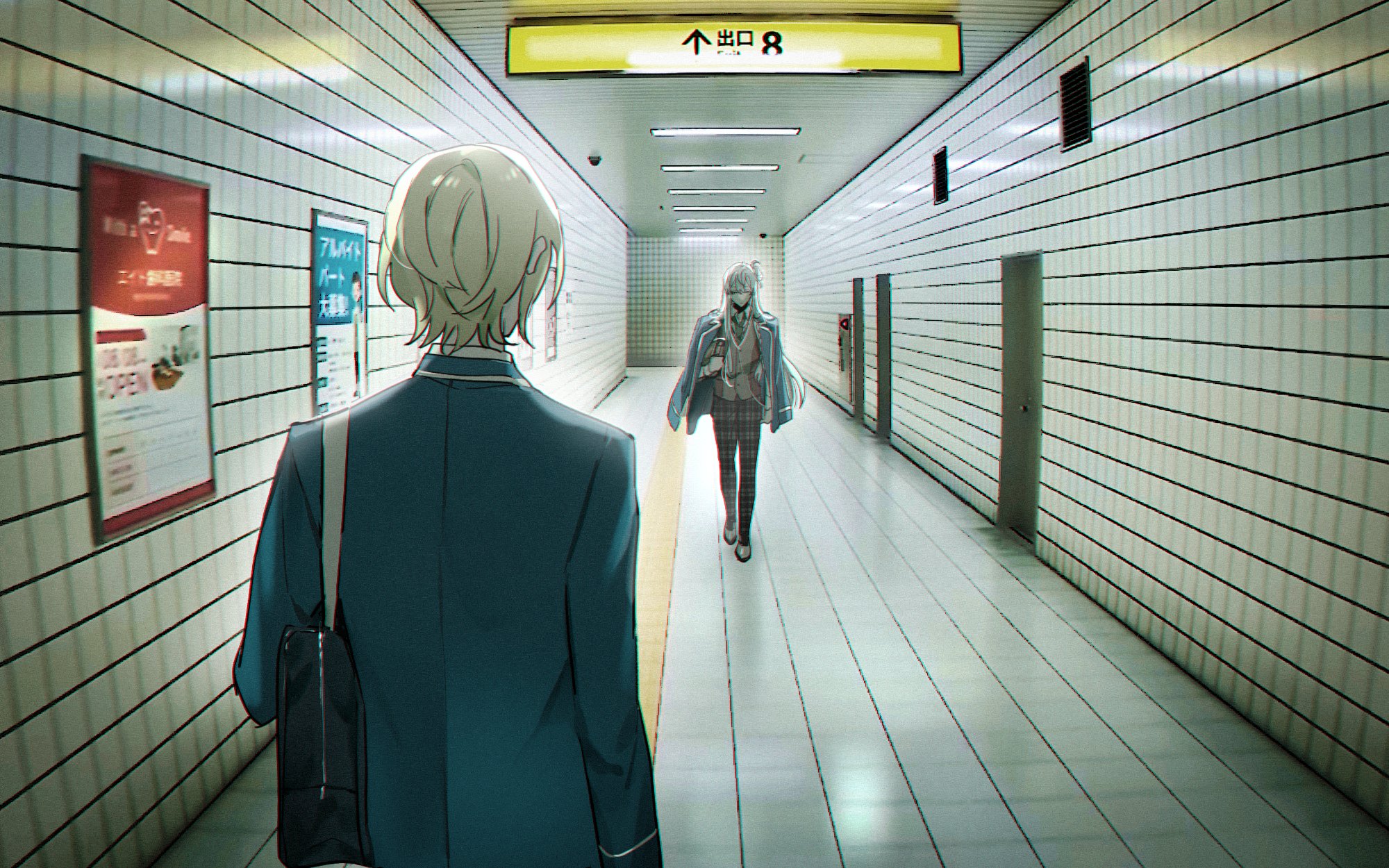 The Big ImageBoard (TBIB) - 2boys black background blazer blonde hair ...