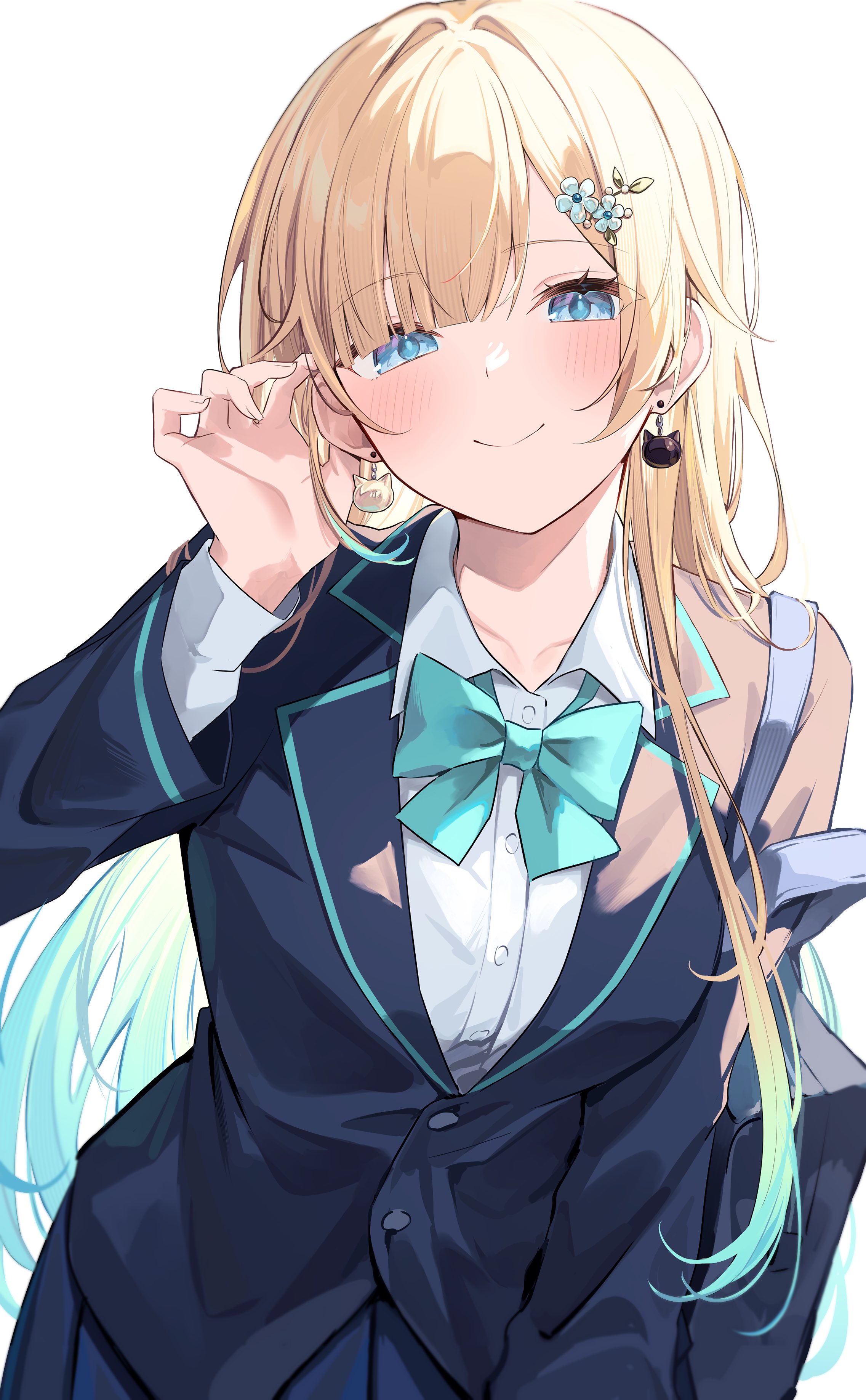The Big ImageBoard (TBIB) - absurdres aizawa ema blonde hair blue eyes blush bow closed mouth ...