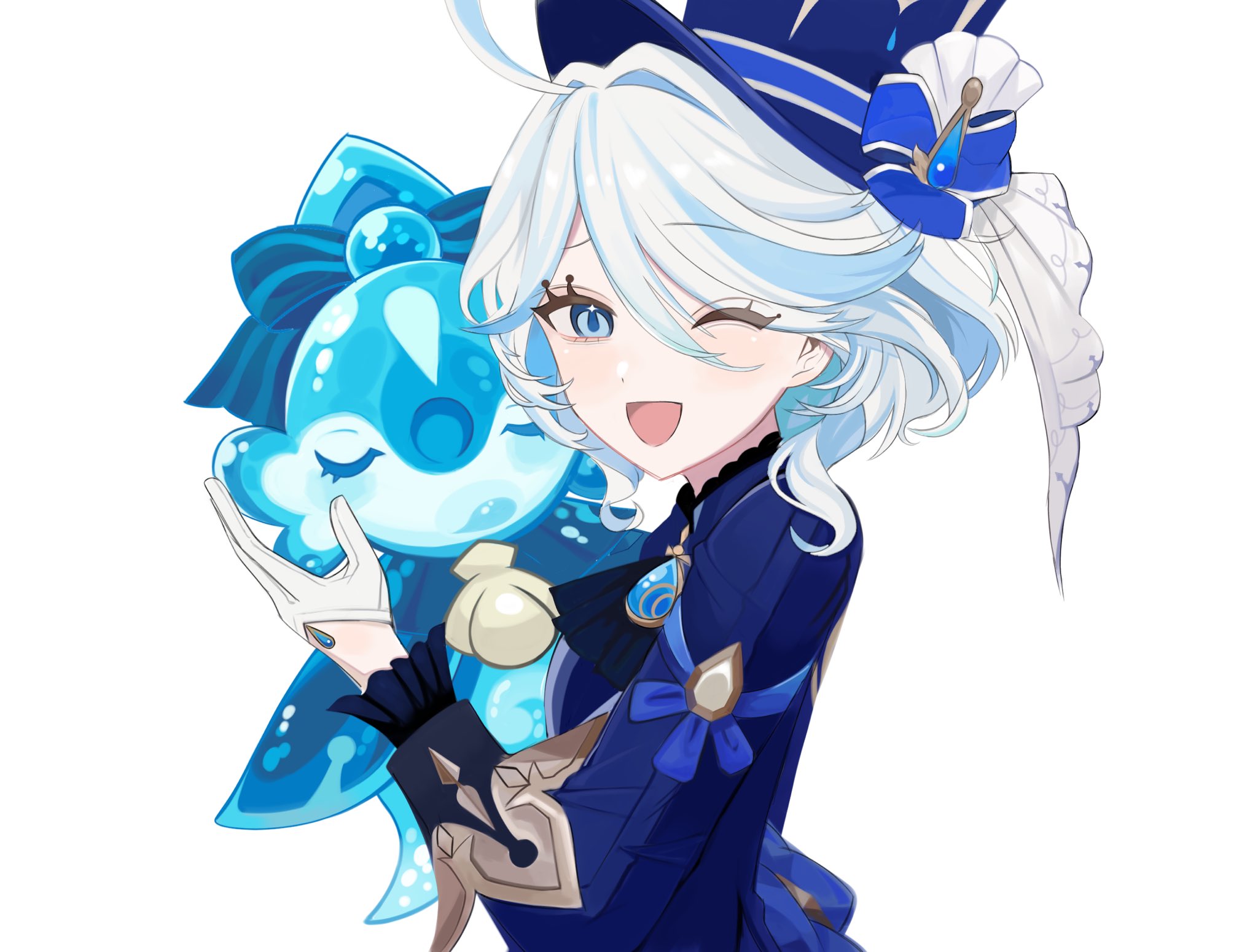 The Big ImageBoard (TBIB) - 1girl ascot blue ascot blue brooch blue eyes blue gemstone blue hair ...