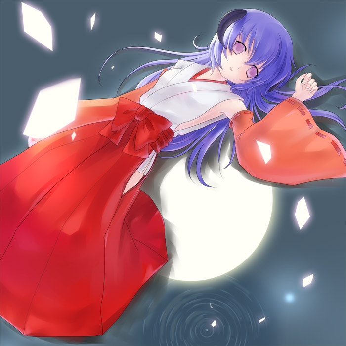 The Big Imageboard Tbib 1girl 6u Eternal Land Blue Hair Hakama