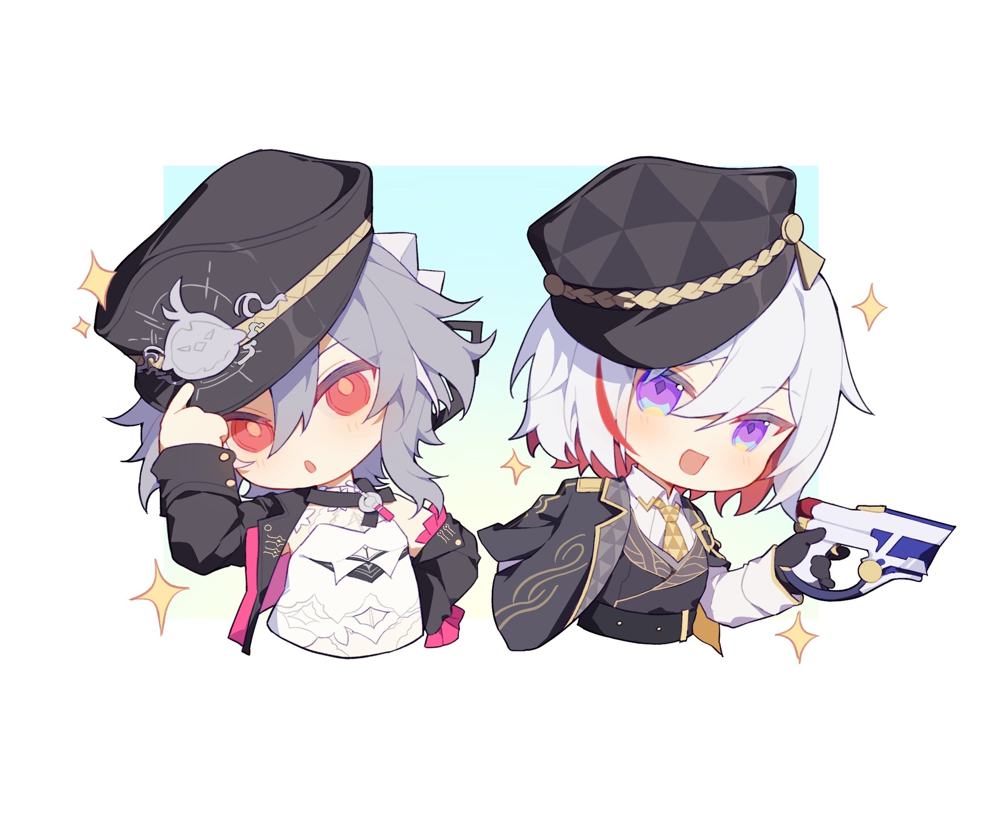 The Big ImageBoard (TBIB) - 2girls black gloves black hat black jacket ...