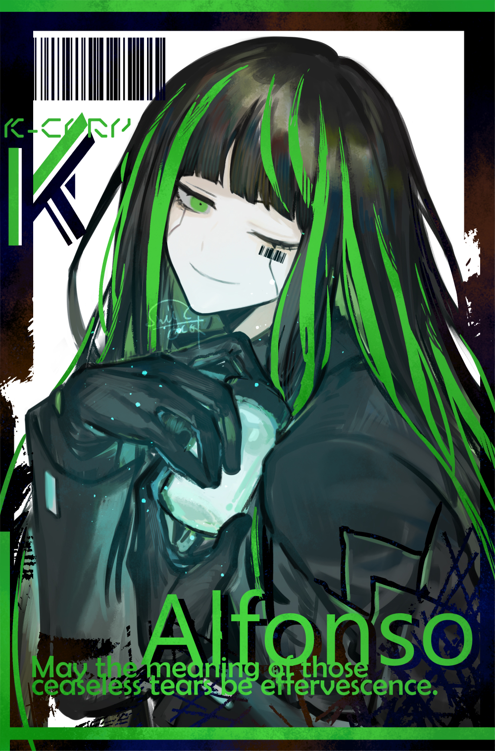 The Big ImageBoard (TBIB) - 1girl alfonso (project moon) barcode barcode tattoo black coat black ...